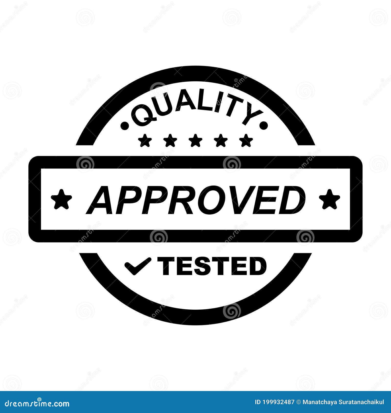 Tested Approved Badge Isolated on White Background Stock Vector ...