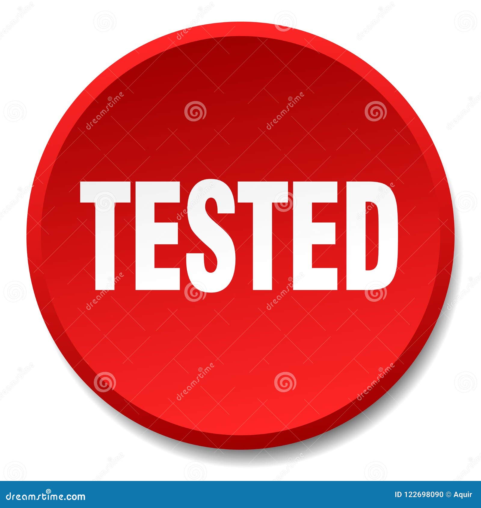 Tested button stock vector. Illustration of website - 122698090