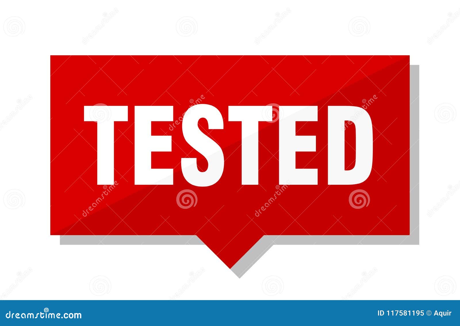 Tested red tag stock vector. Illustration of speak, bubble - 117581195