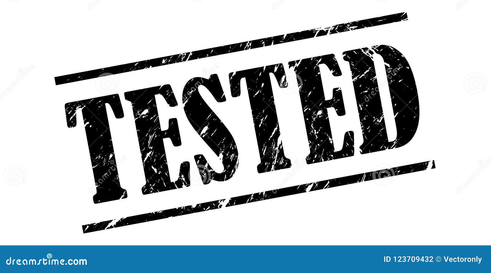 Tested stamp stock vector. Illustration of approve, business - 123709432
