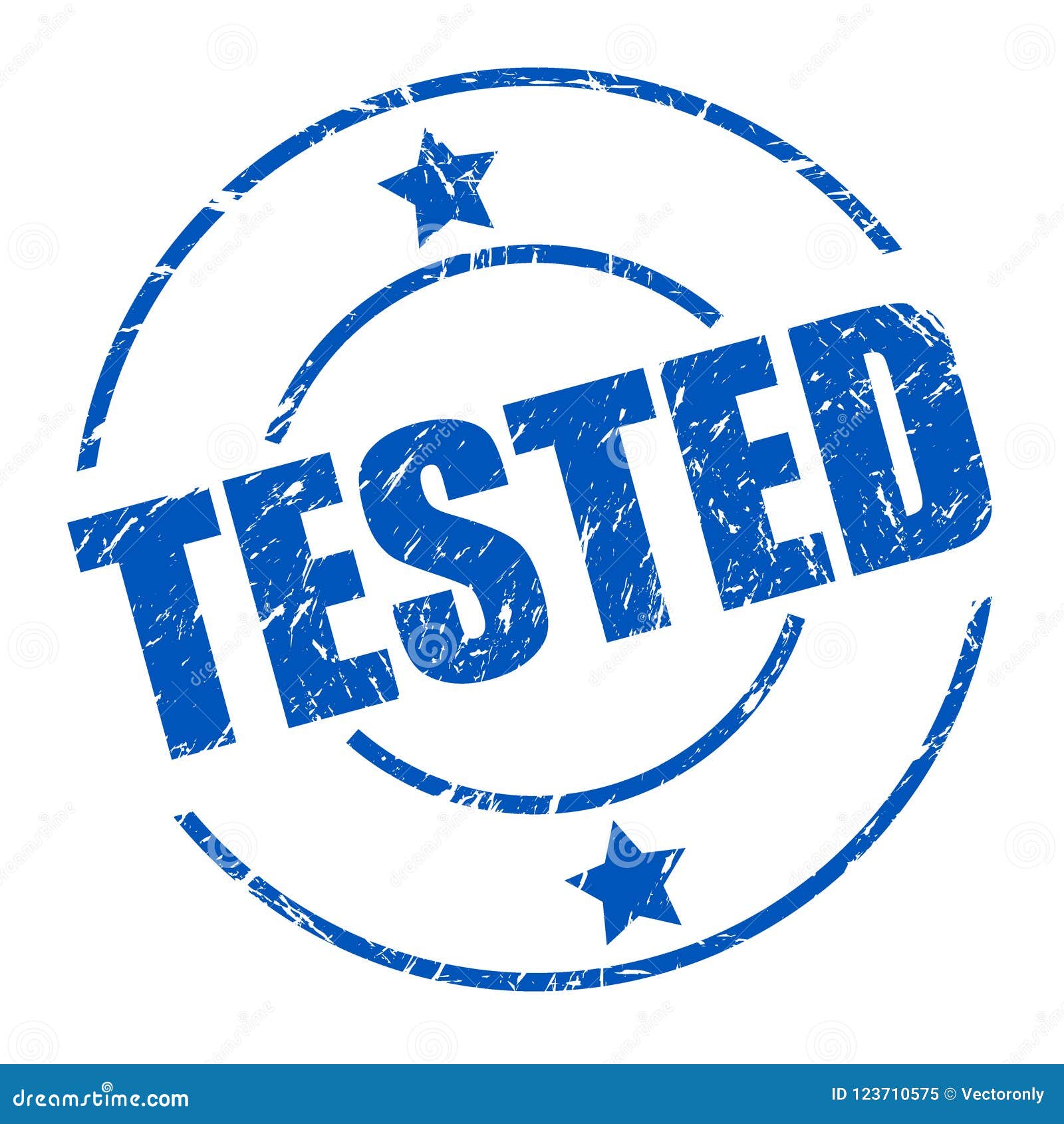 Tested stamp stock vector. Illustration of control, approve - 123710575