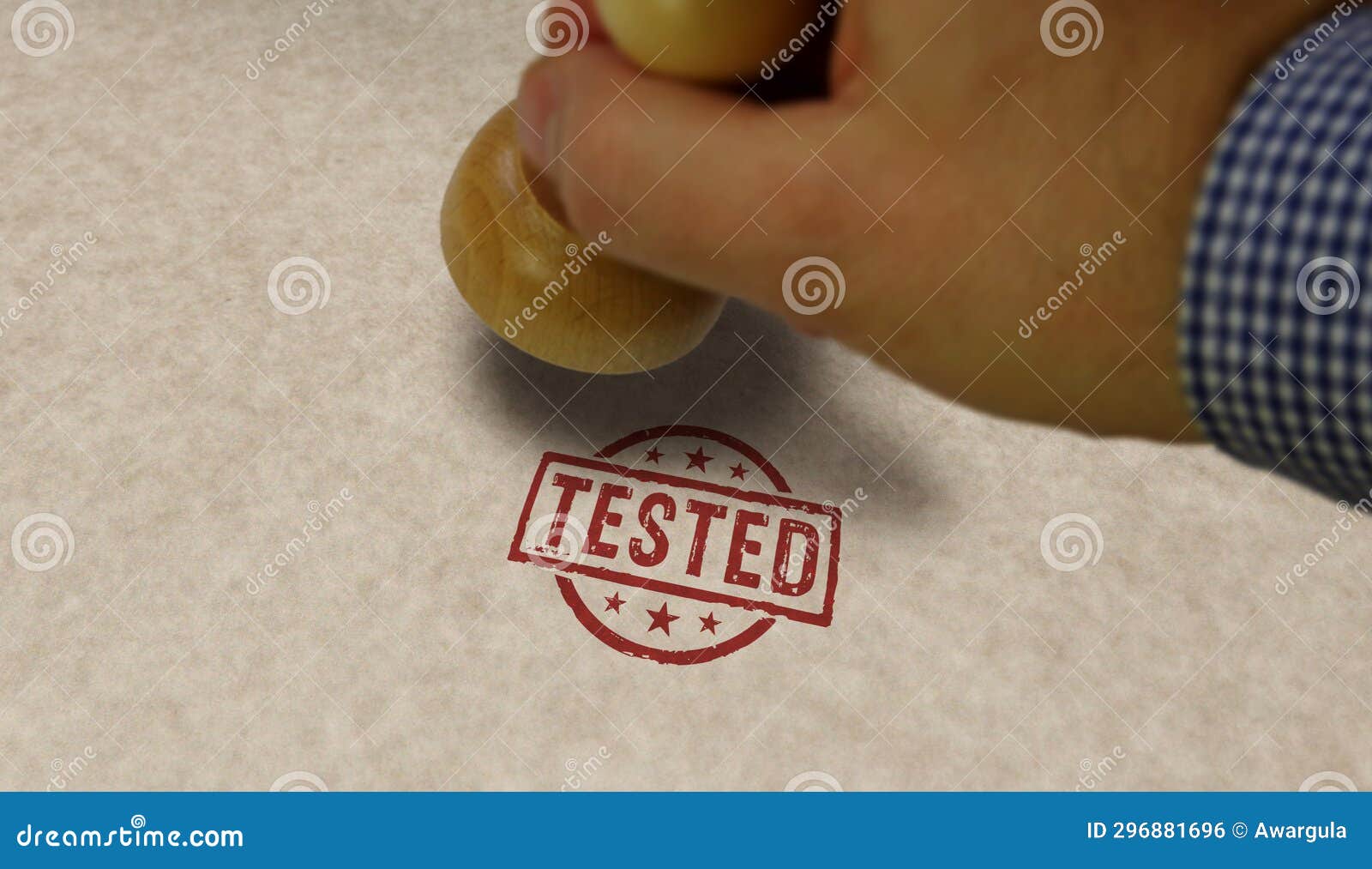 Tested stamp and stamping stock photo. Image of wooden - 296881696