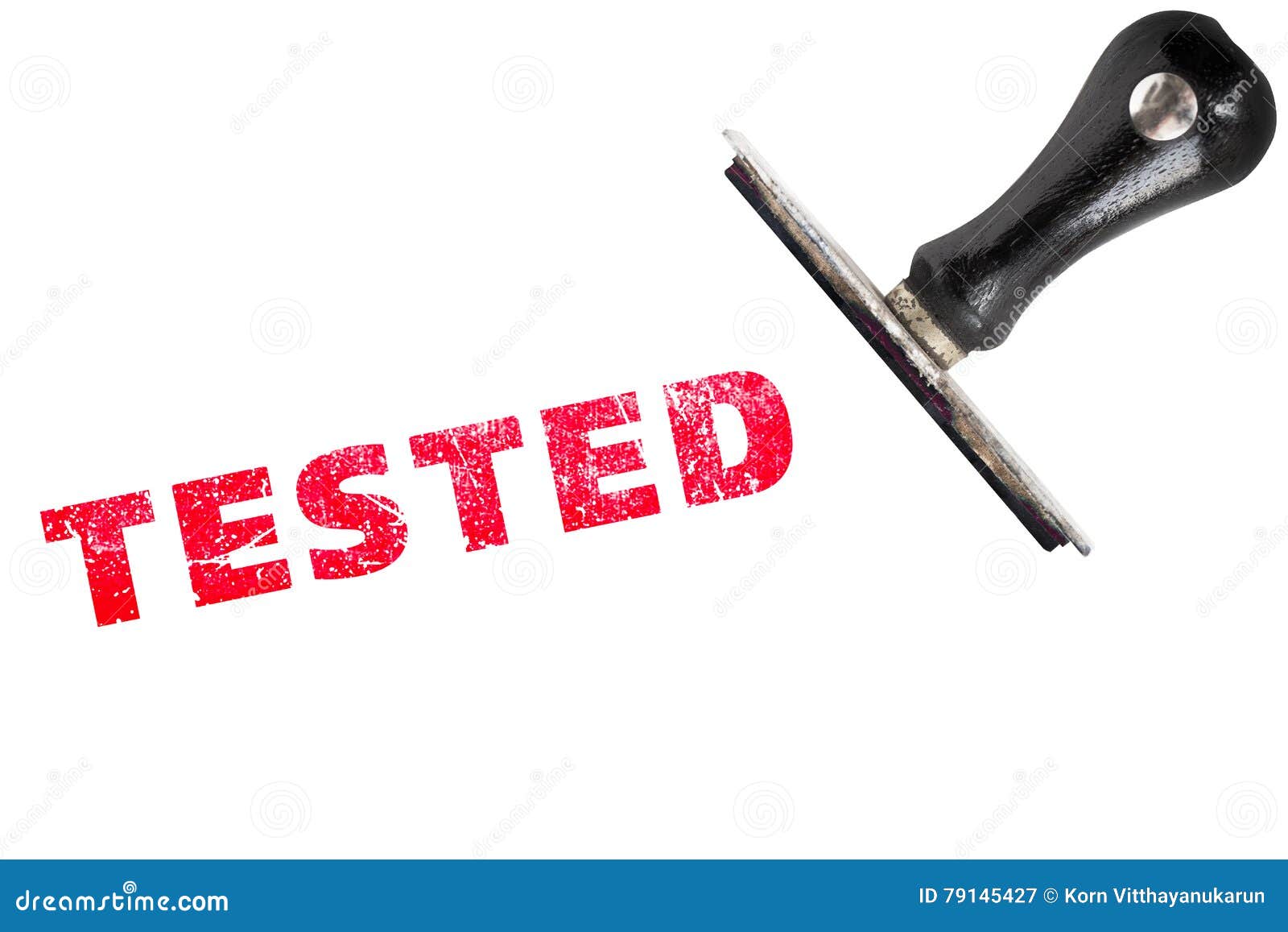 Tested stamp text stock image. Image of document, concept - 79145427