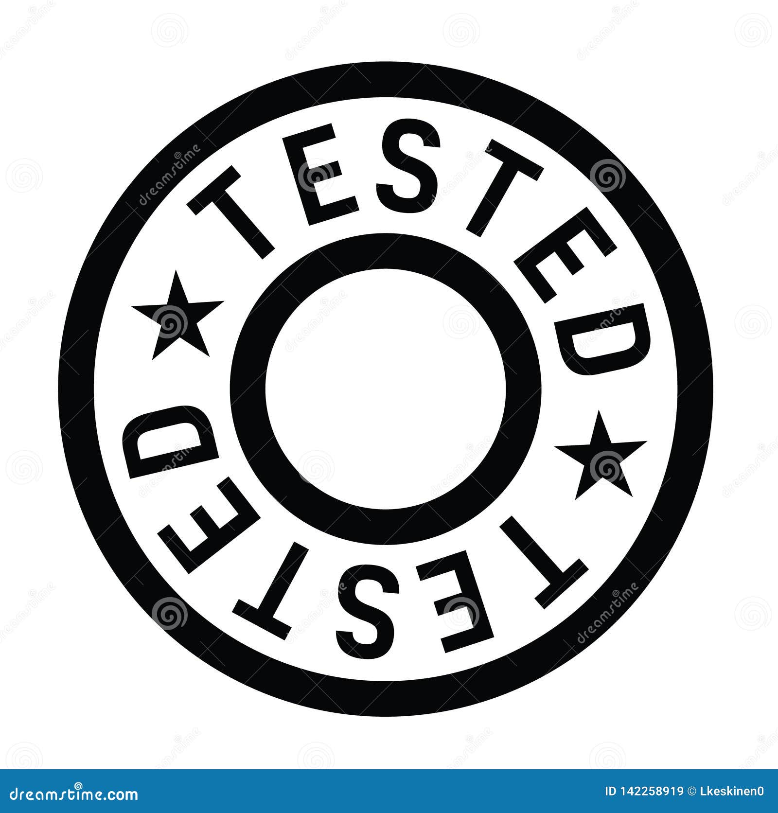 Tested stamp stock vector. Illustration of passed, control - 142258919