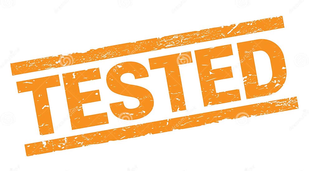 TESTED Text on Orange Rectangle Stamp Sign Stock Illustration ...