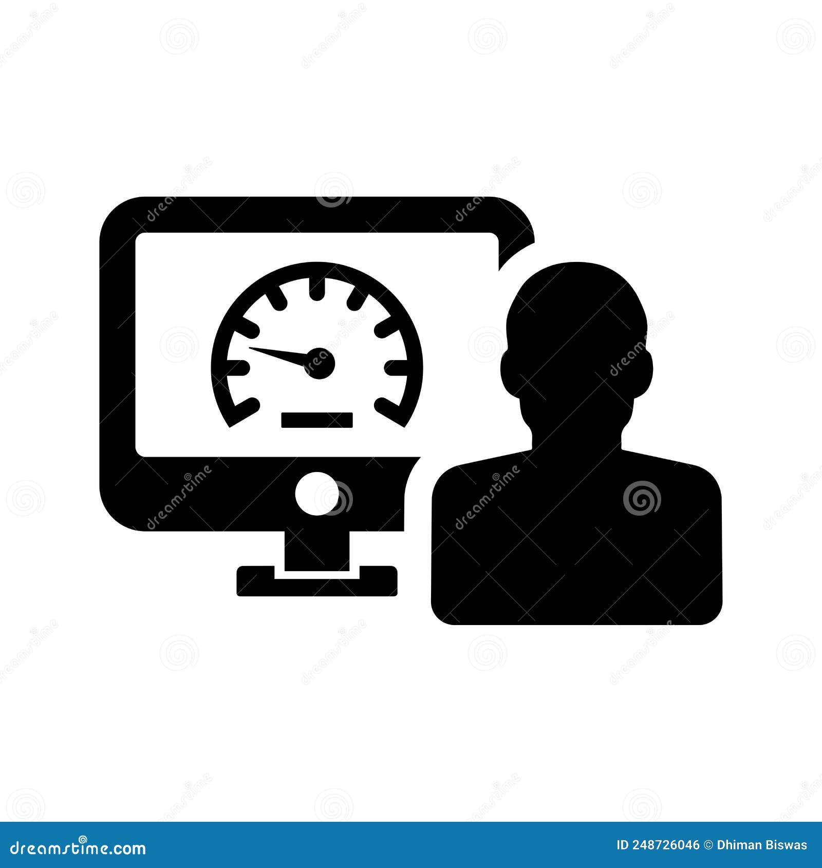 Tester, Dashboard, Speedometer Icon. Black Vector Graphics Stock ...