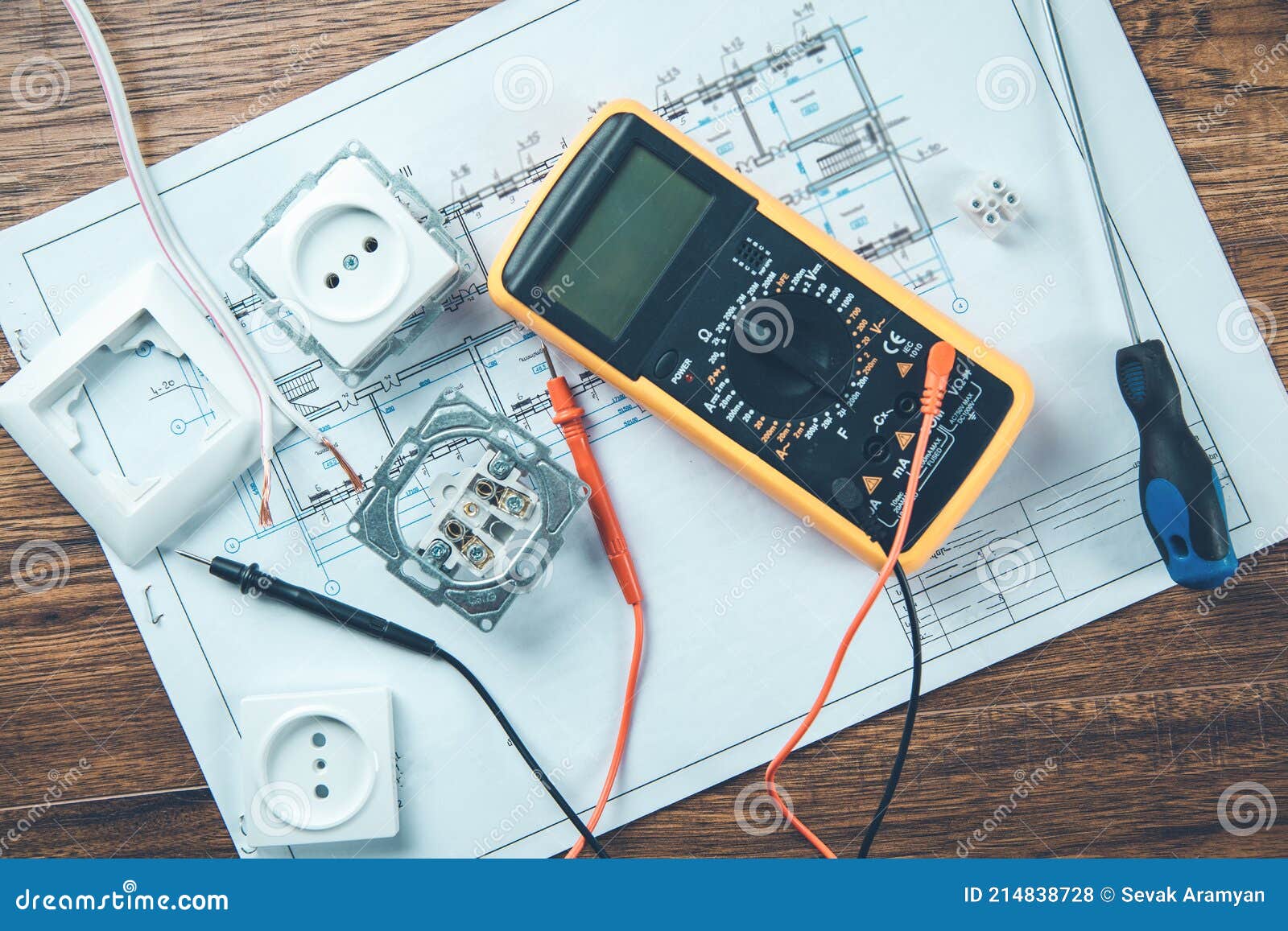 Tester with Drawings on the Desk. Stock Photo - Image of sheet, scheme ...