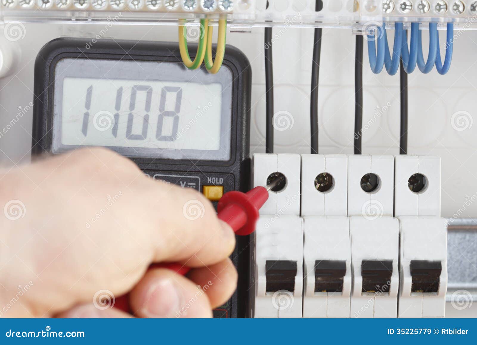 Tester on work stock image. Image of electrical, male - 35225779