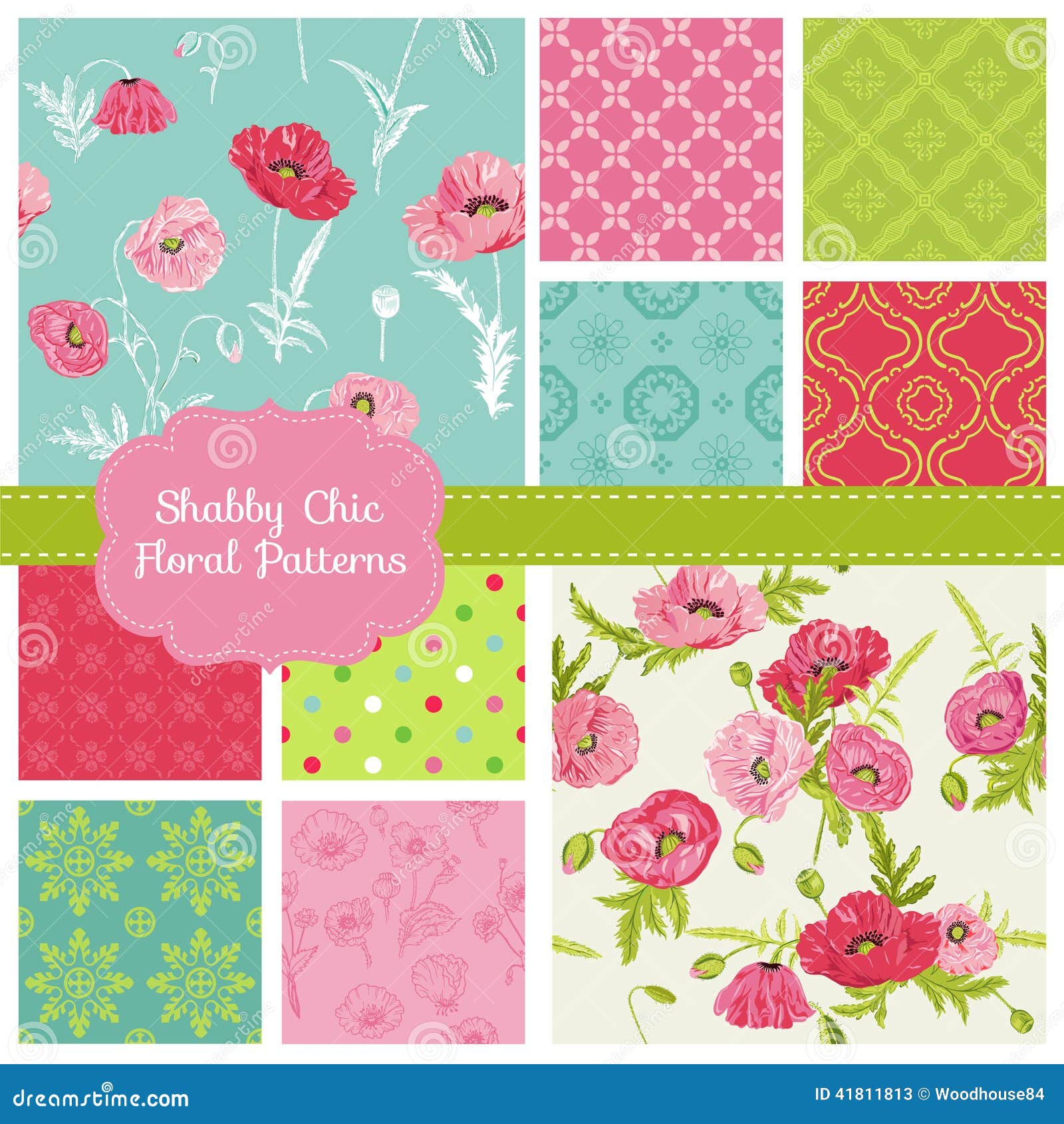 Testes Padrões Florais - Poppy Theme Ilustração do Vetor - Ilustração ...