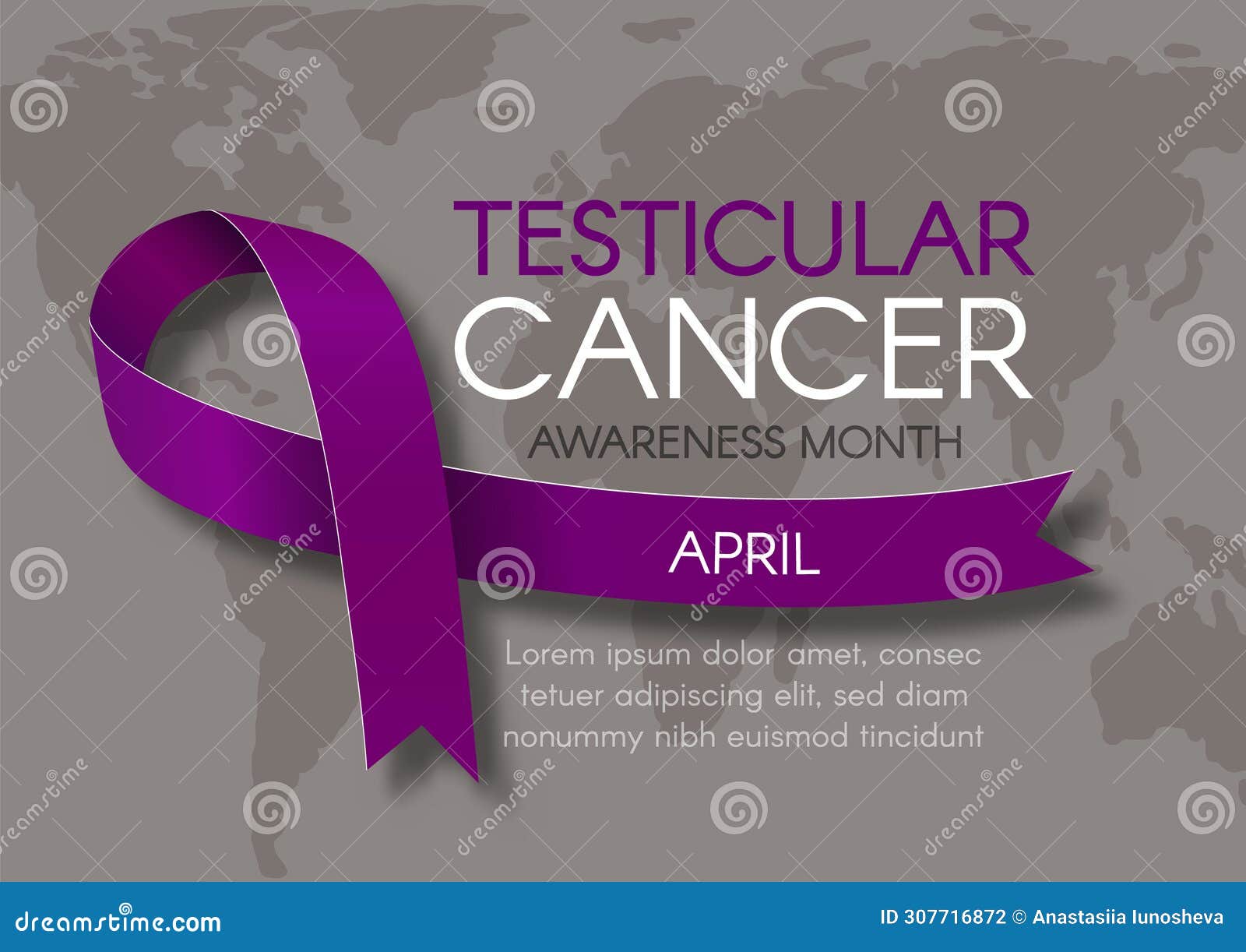 Testicular Cancer Awareness Month Banner Design Template With Text And
