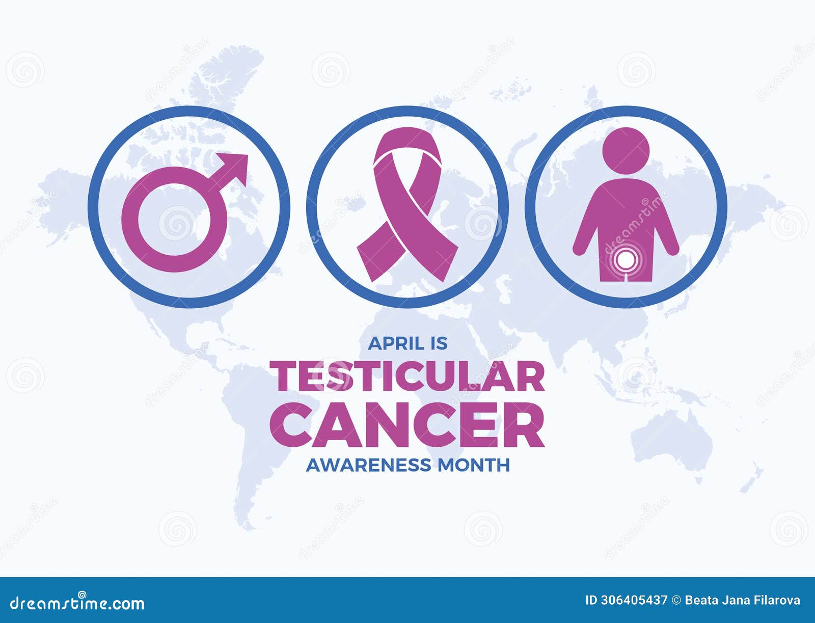April Is Testicular Cancer Awareness Month Poster Vector Illustration