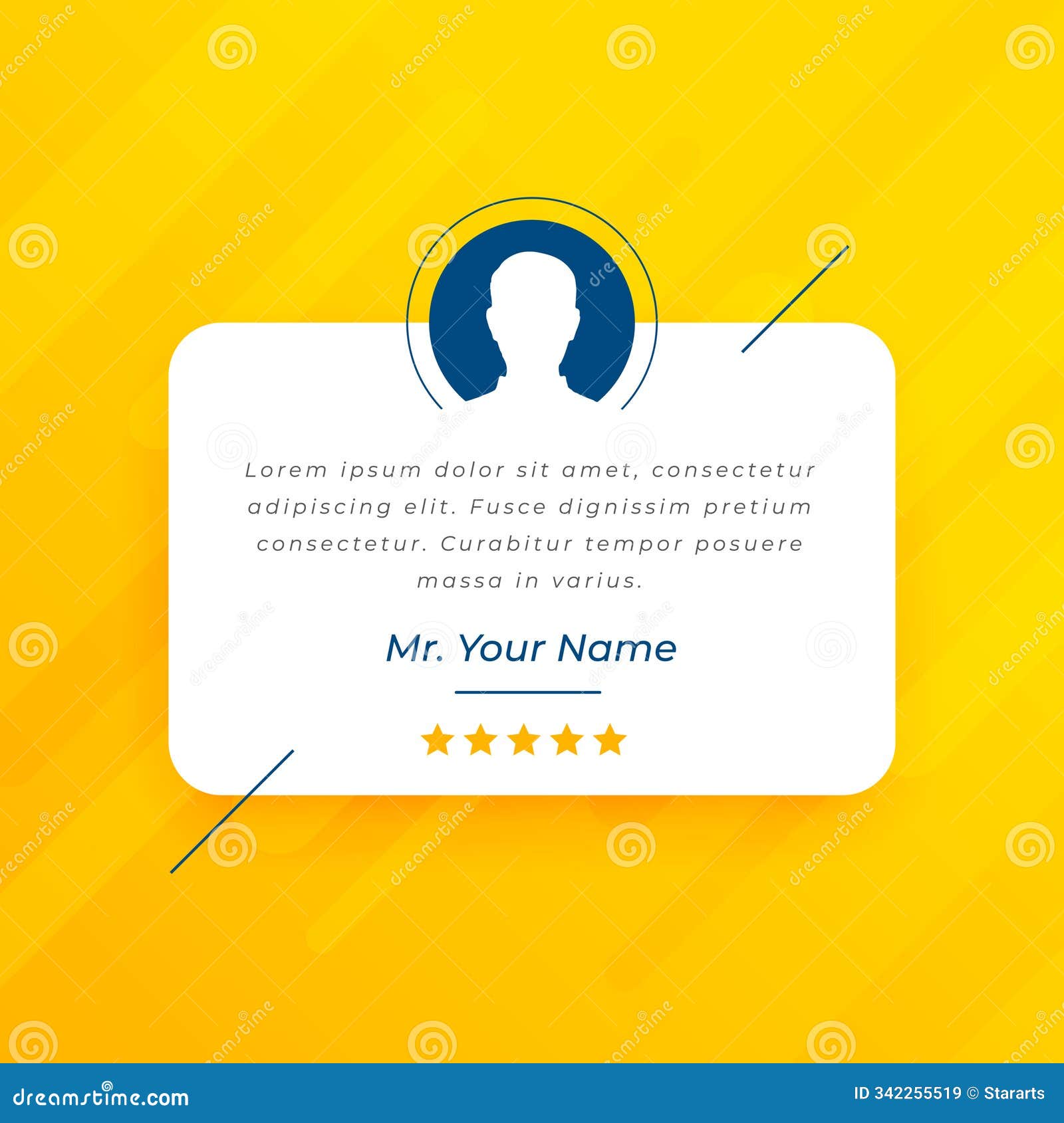 Testimonial Quote Box Yellow Template for Comment or Feedback Stock ...
