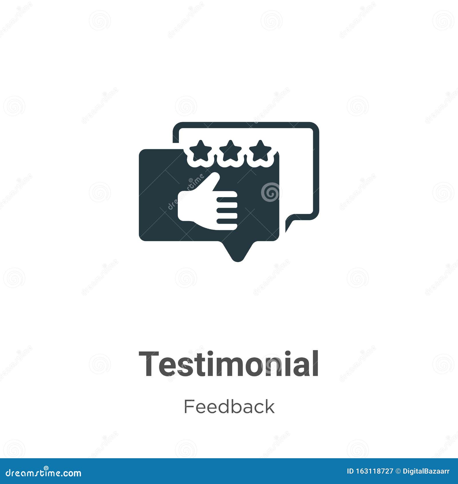 Testimonial Vector Icon on White Background. Flat Vector Testimonial ...