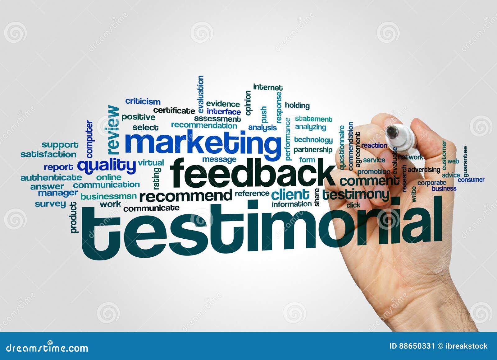 Testimonial word cloud stock image. Image of recommend - 88650331