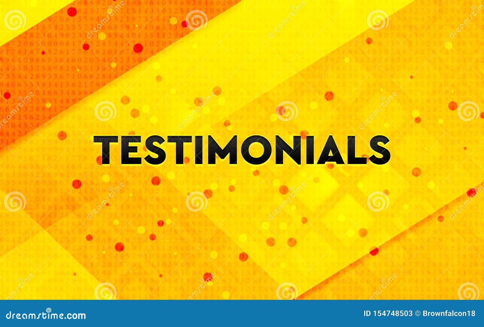 Testimonials Abstract Digital Banner Yellow Background Stock ...