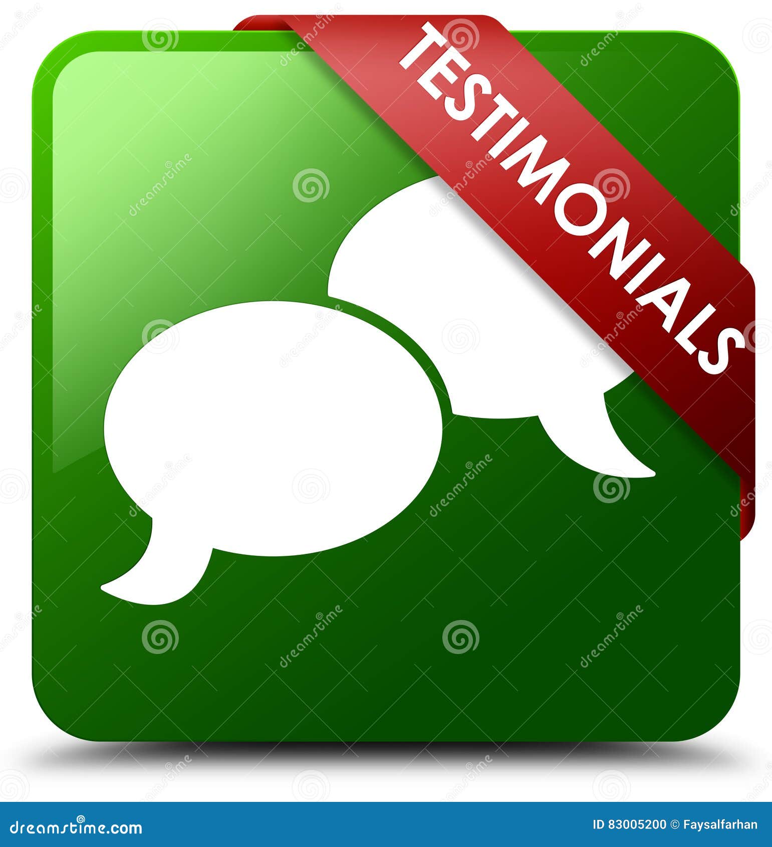 Testimonials Chat Icon Green Square Button Stock Illustration ...