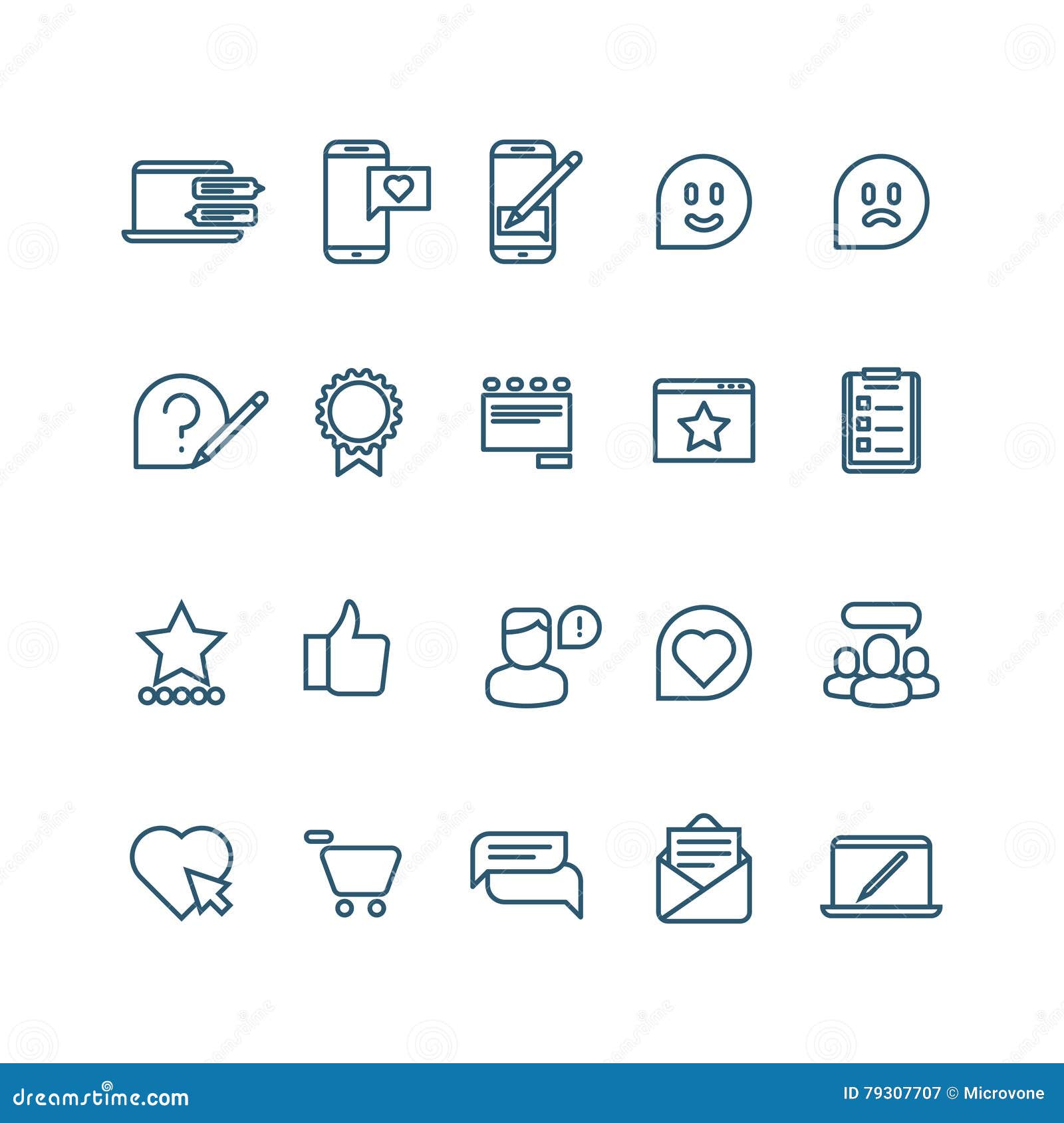 Testimonials, Client Relationship, Feedback, Inquiry Thin Line Vector ...