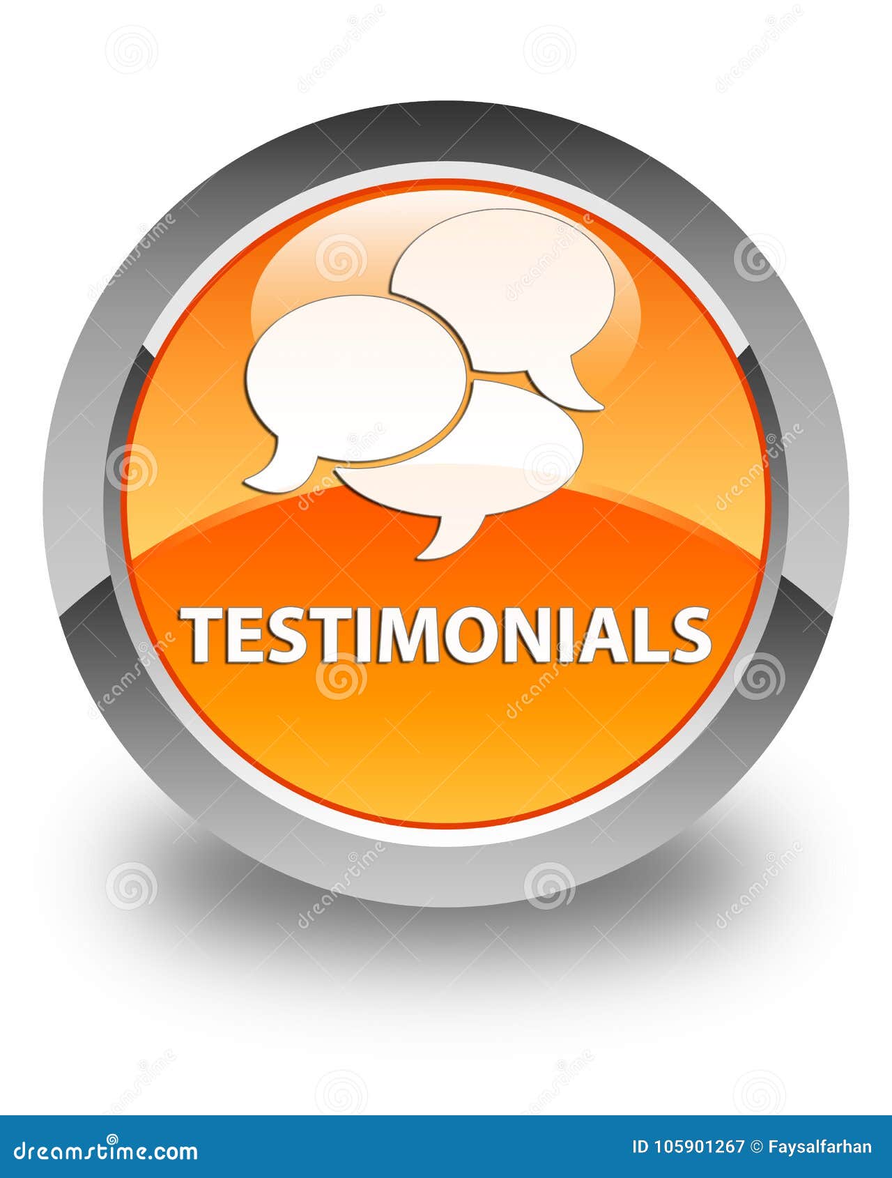 Testimonials (comments Icon) Glossy Orange Round Button Stock ...