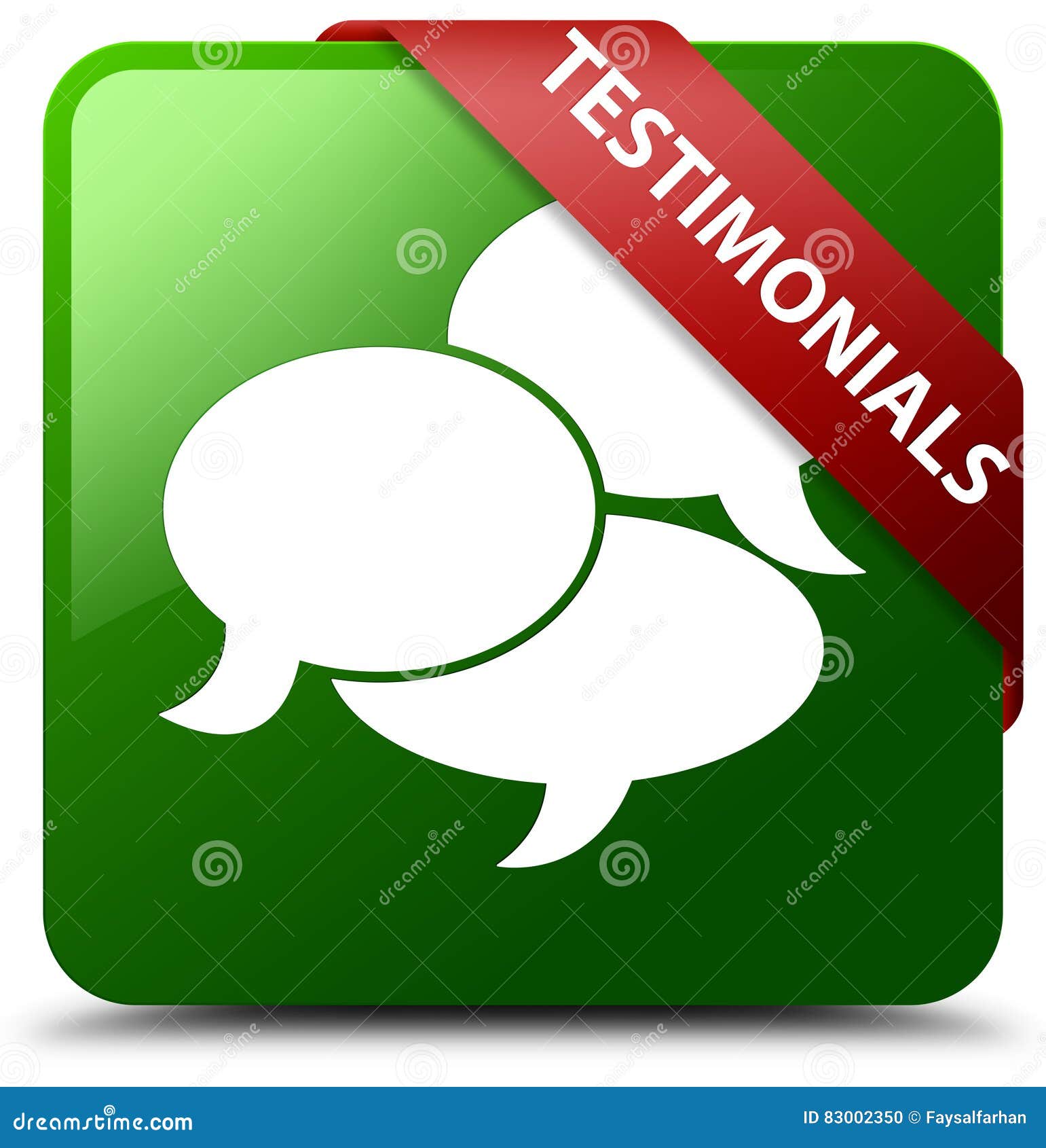 Testimonials Comments Icon Green Square Button Stock Illustration ...