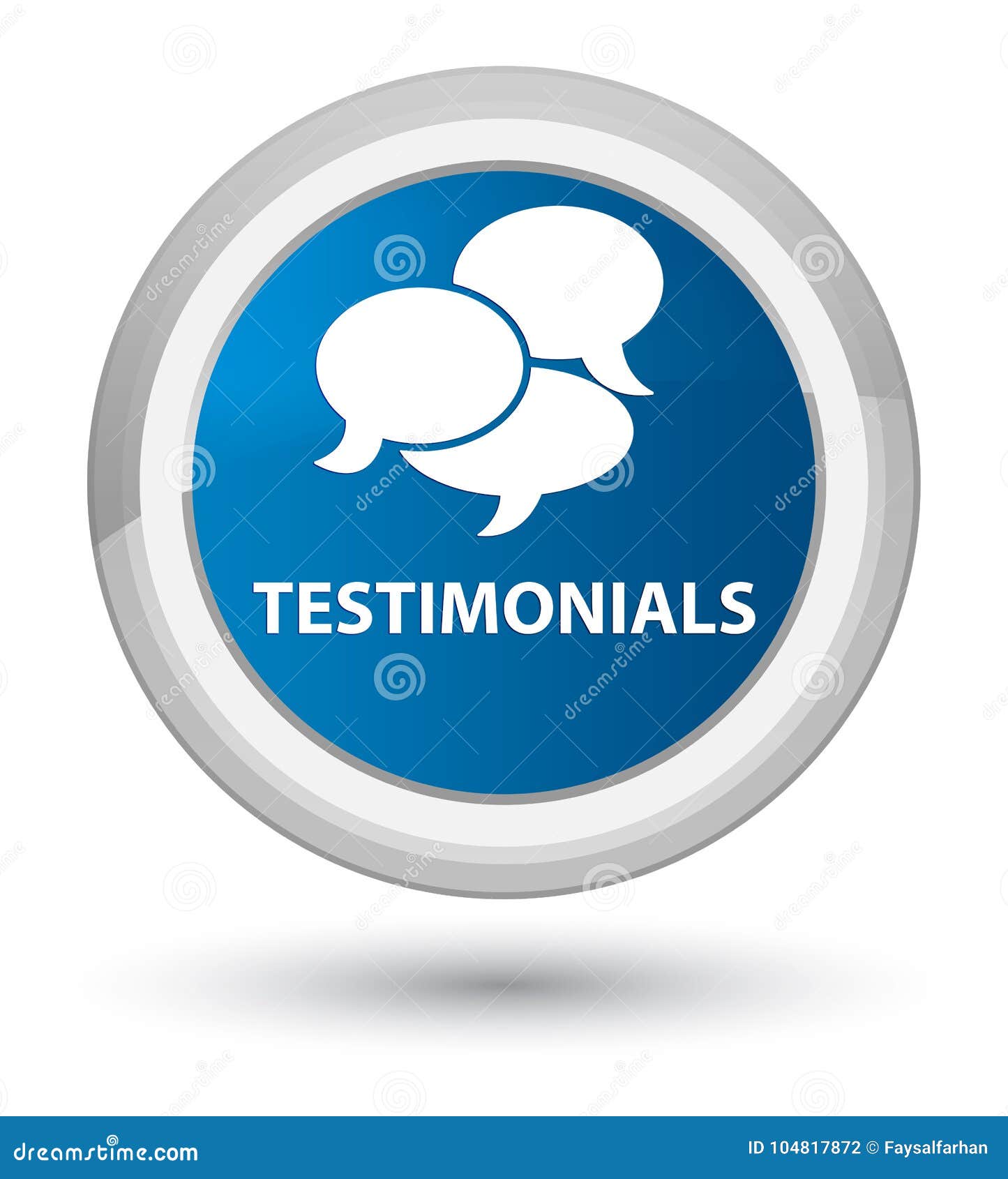Testimonials (comments Icon) Prime Blue Round Button Stock Illustration ...
