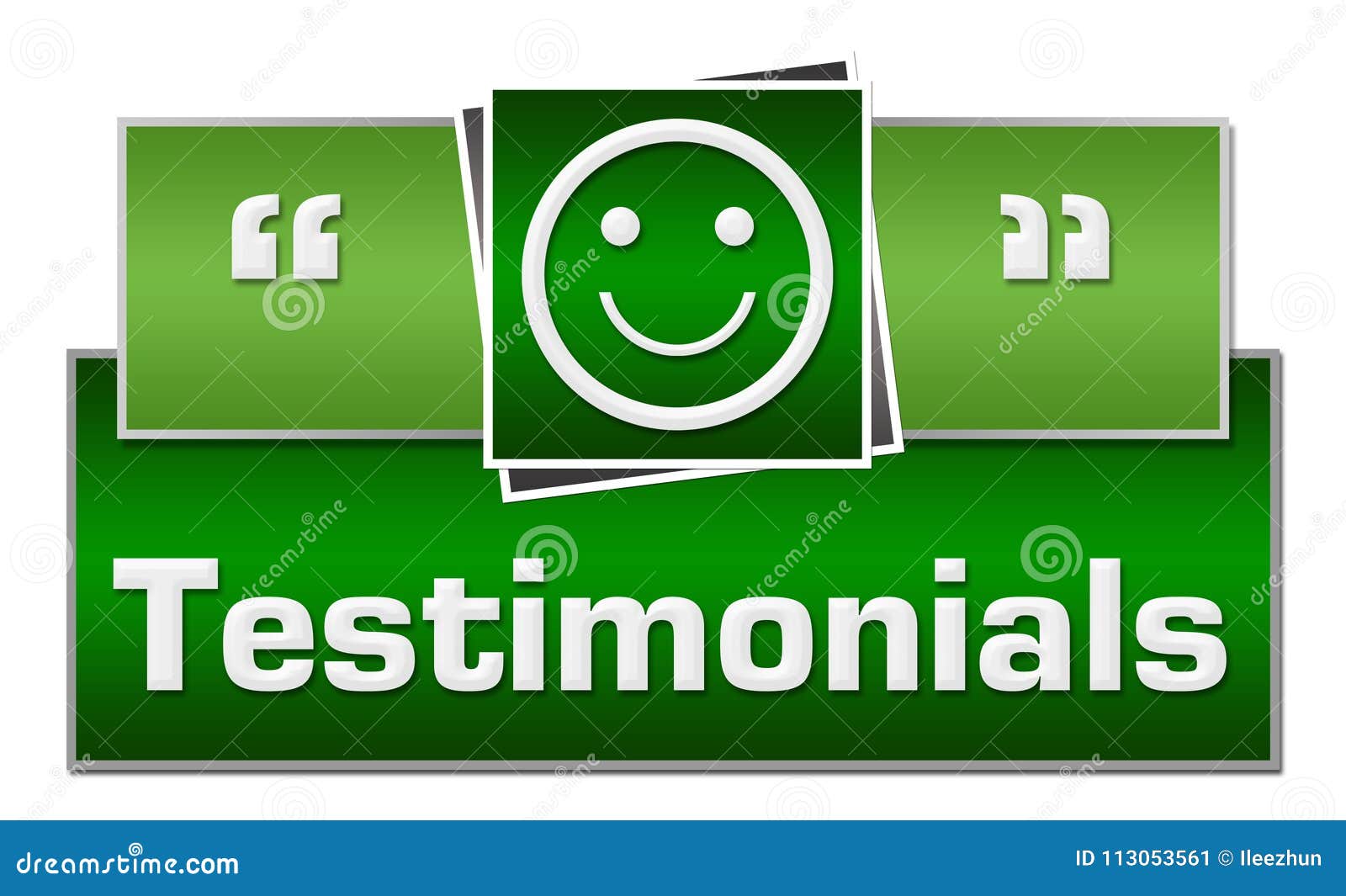 Testimonials Green Squares on Top Stock Illustration - Illustration of ...