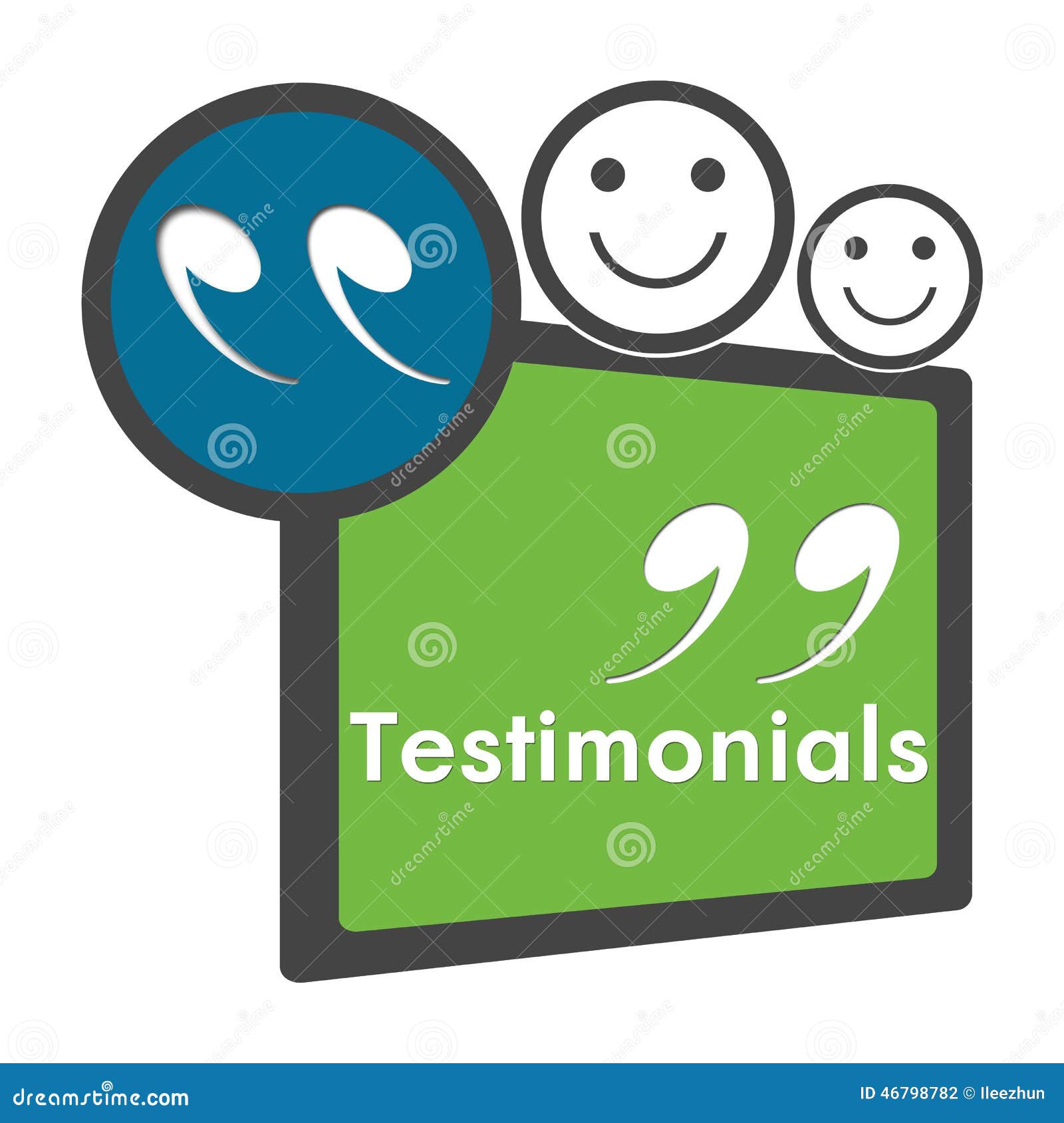 Testimonials Green Blue Circle Square Stock Illustration - Illustration ...