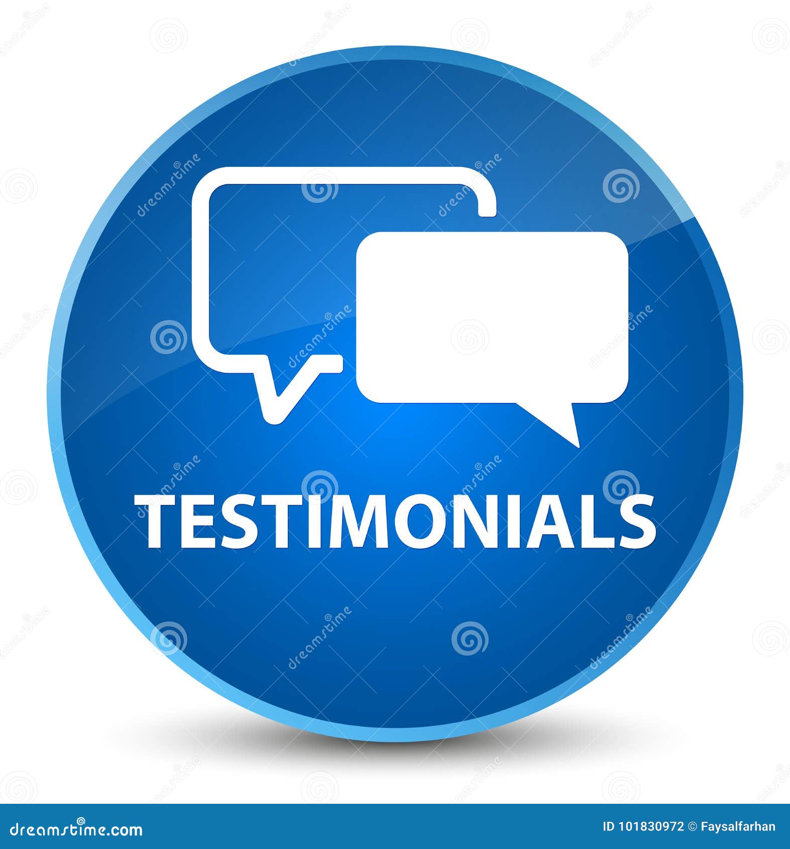 Testimonials Elegant Blue Round Button Stock Illustration ...
