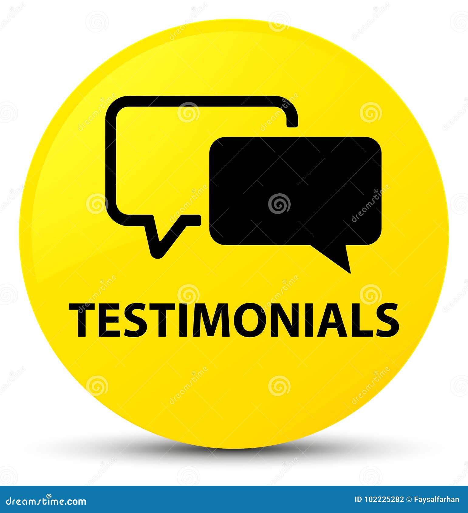 Testimonials Yellow Round Button Stock Illustration - Illustration of ...