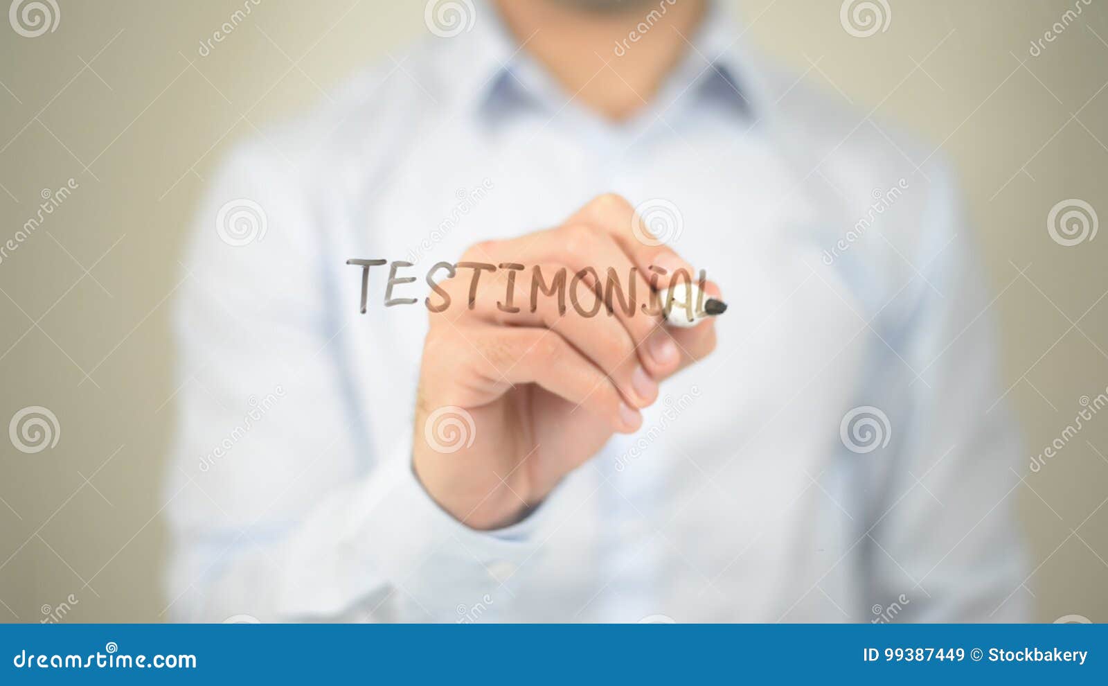 Testimonials, Man Writing on Transparent Screen Stock Image - Image of ...