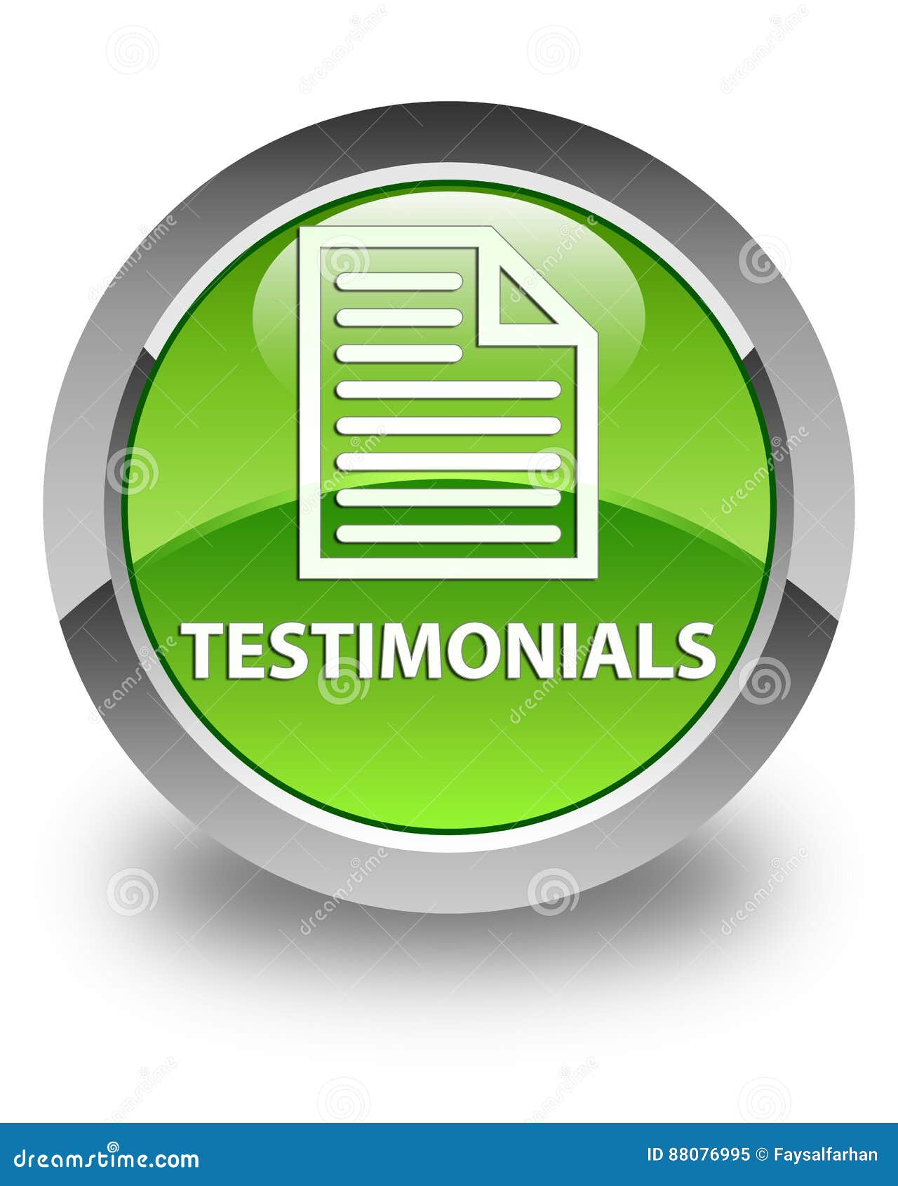 Testimonials (page Icon) Glossy Green Round Button Stock Illustration ...