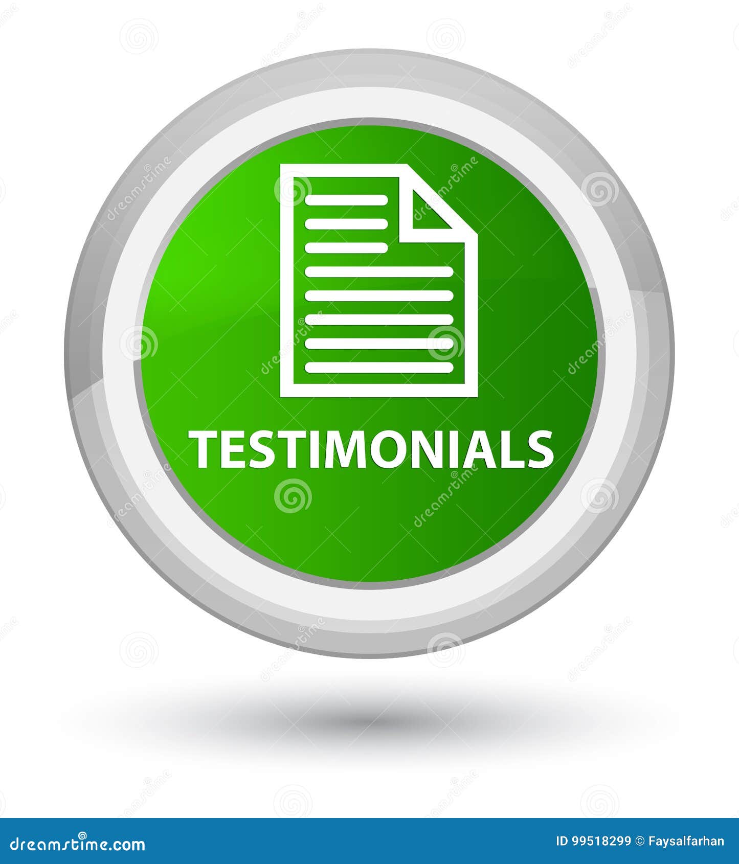 Testimonials (page Icon) Prime Green Round Button Stock Illustration ...