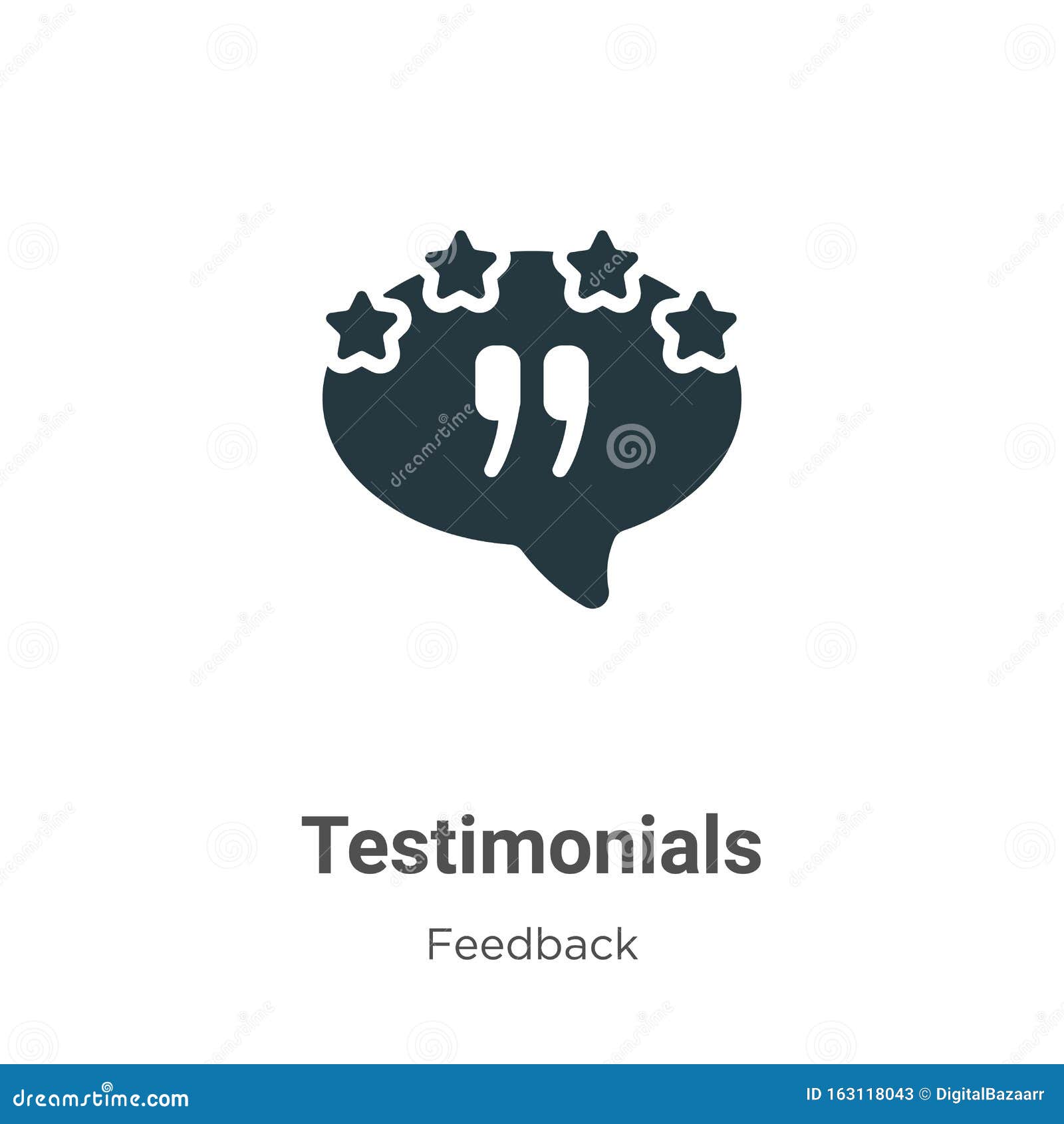 Testimonials Vector Icon on White Background. Flat Vector Testimonials ...