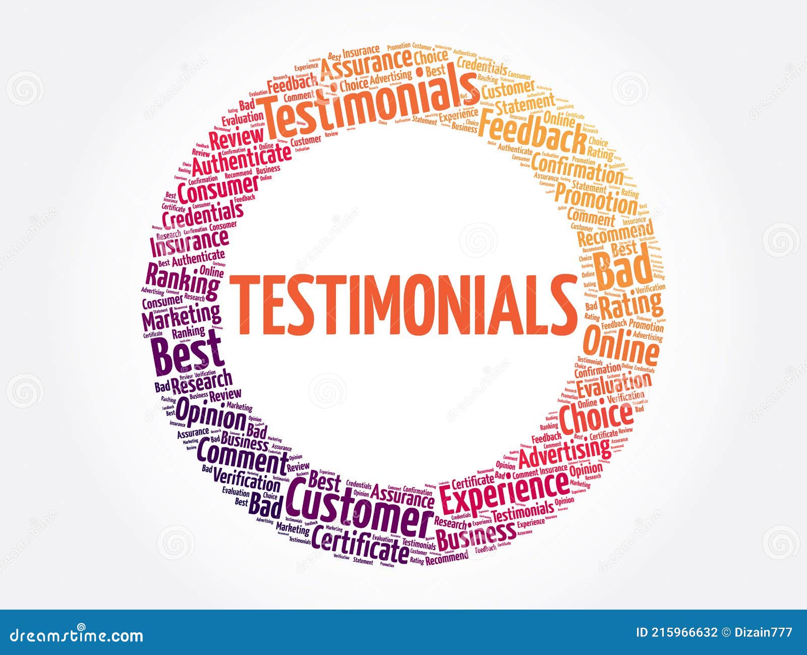 Testimonials Word Cloud Collage, Concept Background Stock Illustration ...