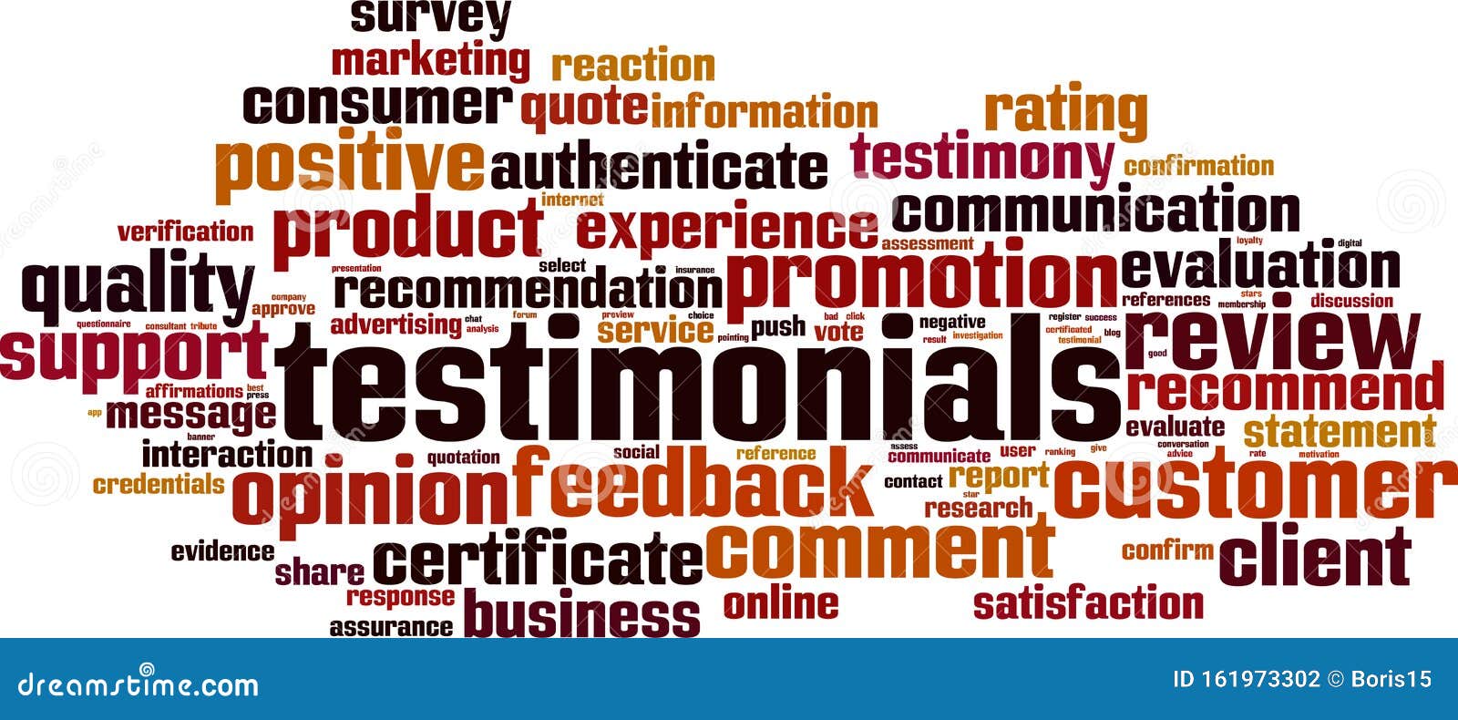 Testimonials word cloud stock vector. Illustration of concept - 161973302