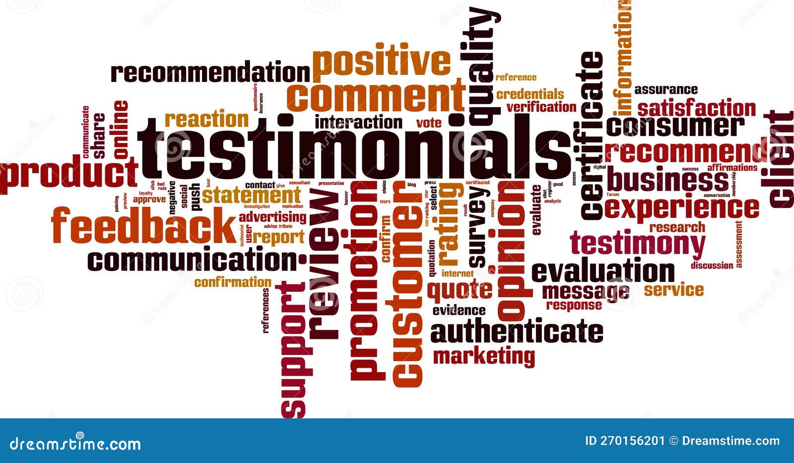 Testimonials word cloud stock vector. Illustration of online - 270156201