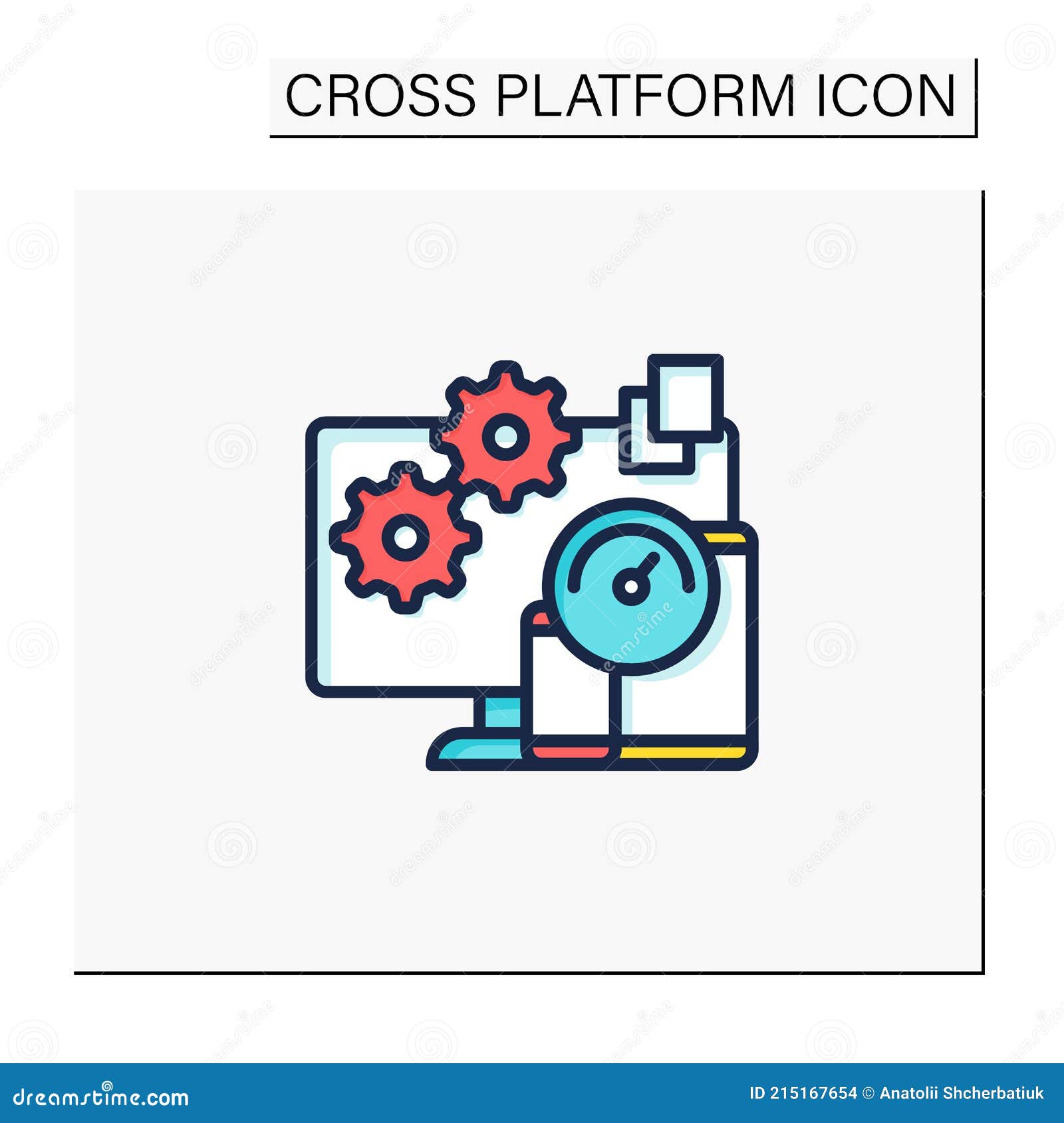 Testing apps color icon stock vector. Illustration of color - 215167654