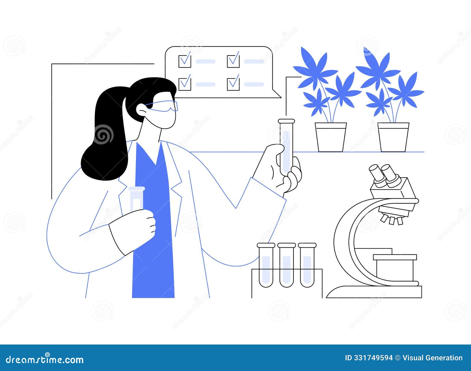 Testing Cannabis in a Lab Isolated Cartoon Vector Illustrations. Stock ...