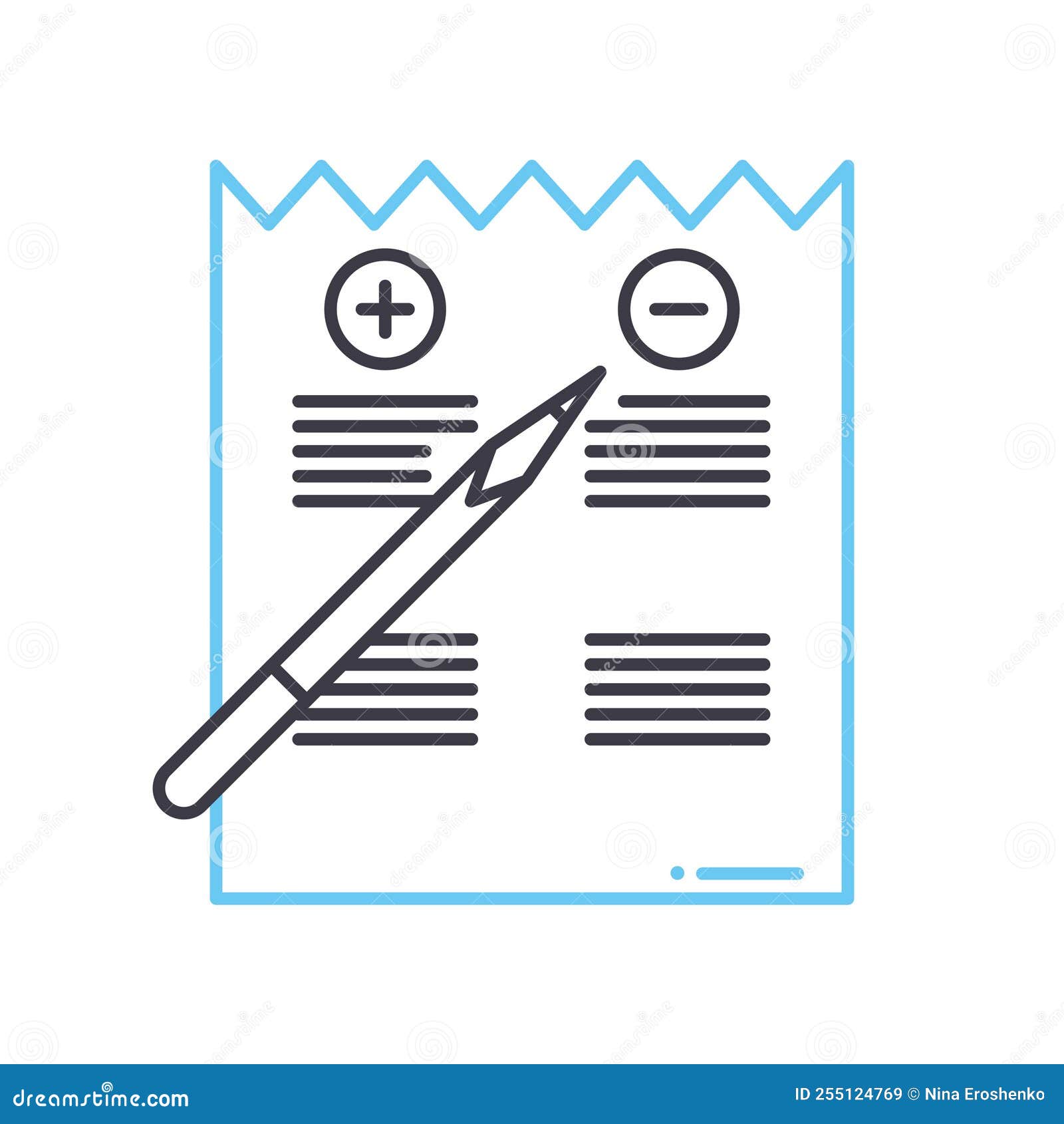 Testing Checklist Line Icon, Outline Symbol, Vector Illustration ...