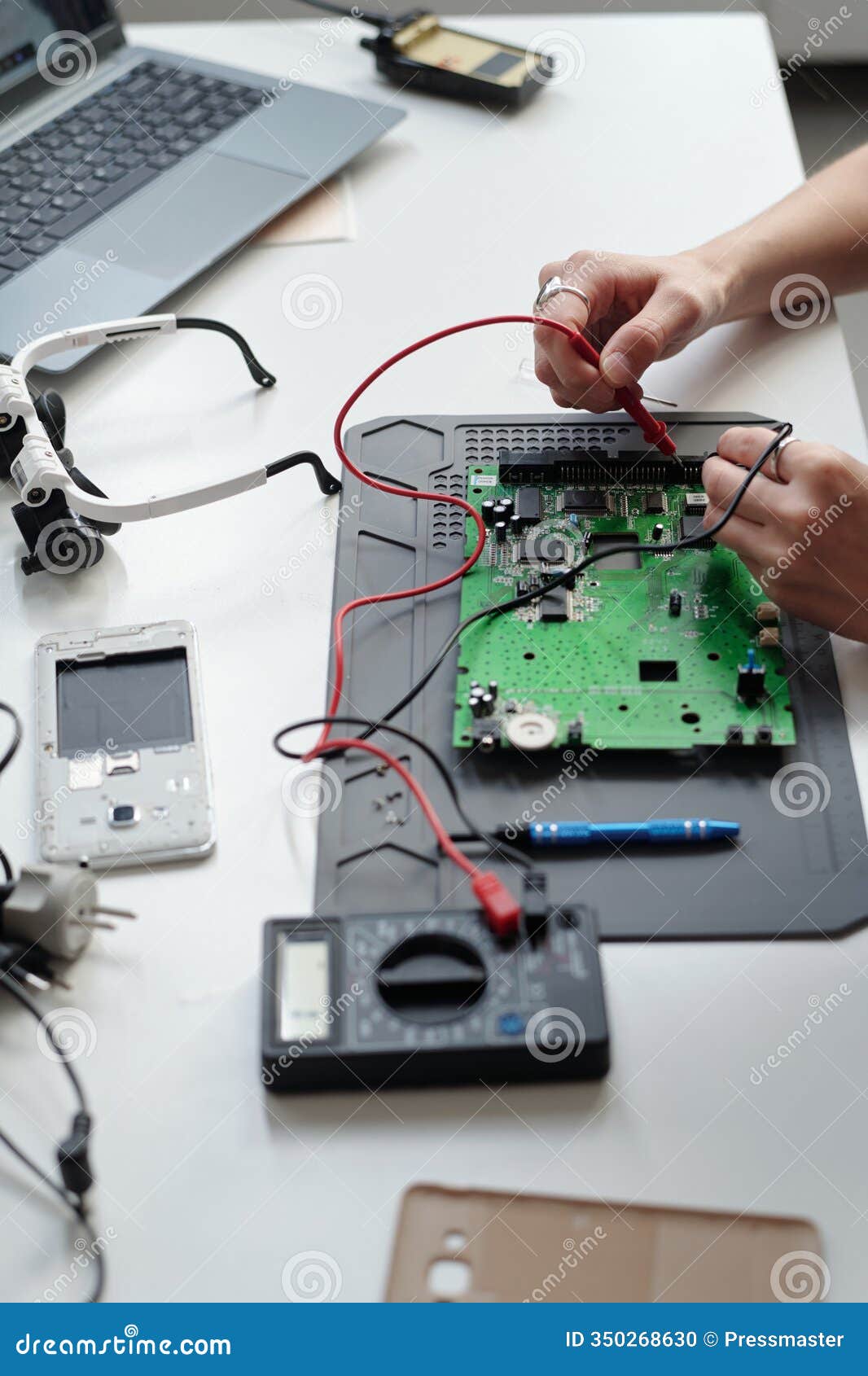 Testing Circuit Board in Laboratory Setting Stock Photo - Image of ...