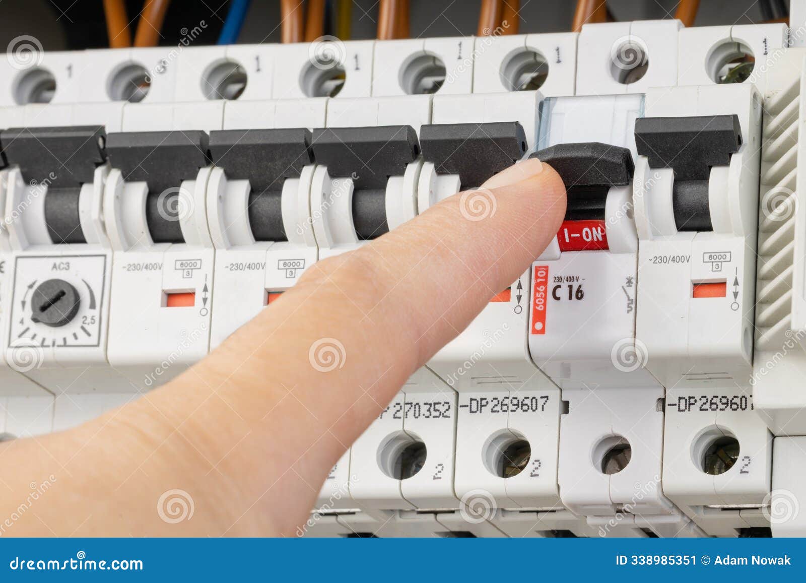 Testing Circuits with Probes in an Electrical Panel Stock Image - Image ...