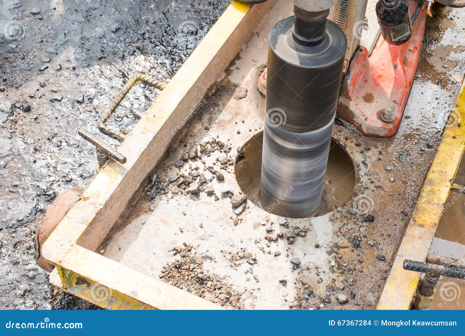 Testing for Compaction Using Coring Stock Photo - Image of excavation ...