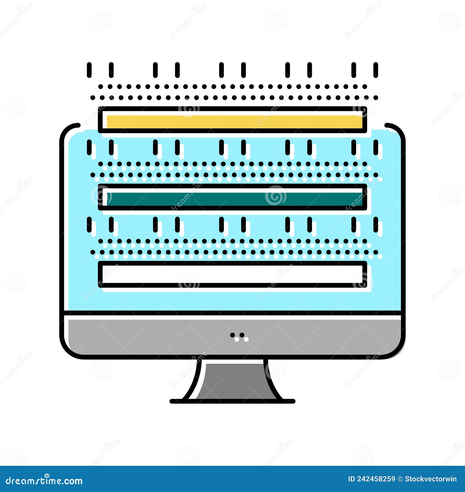 Testing Computer Screen Semiconductor Manufacturing Color Icon Vector ...