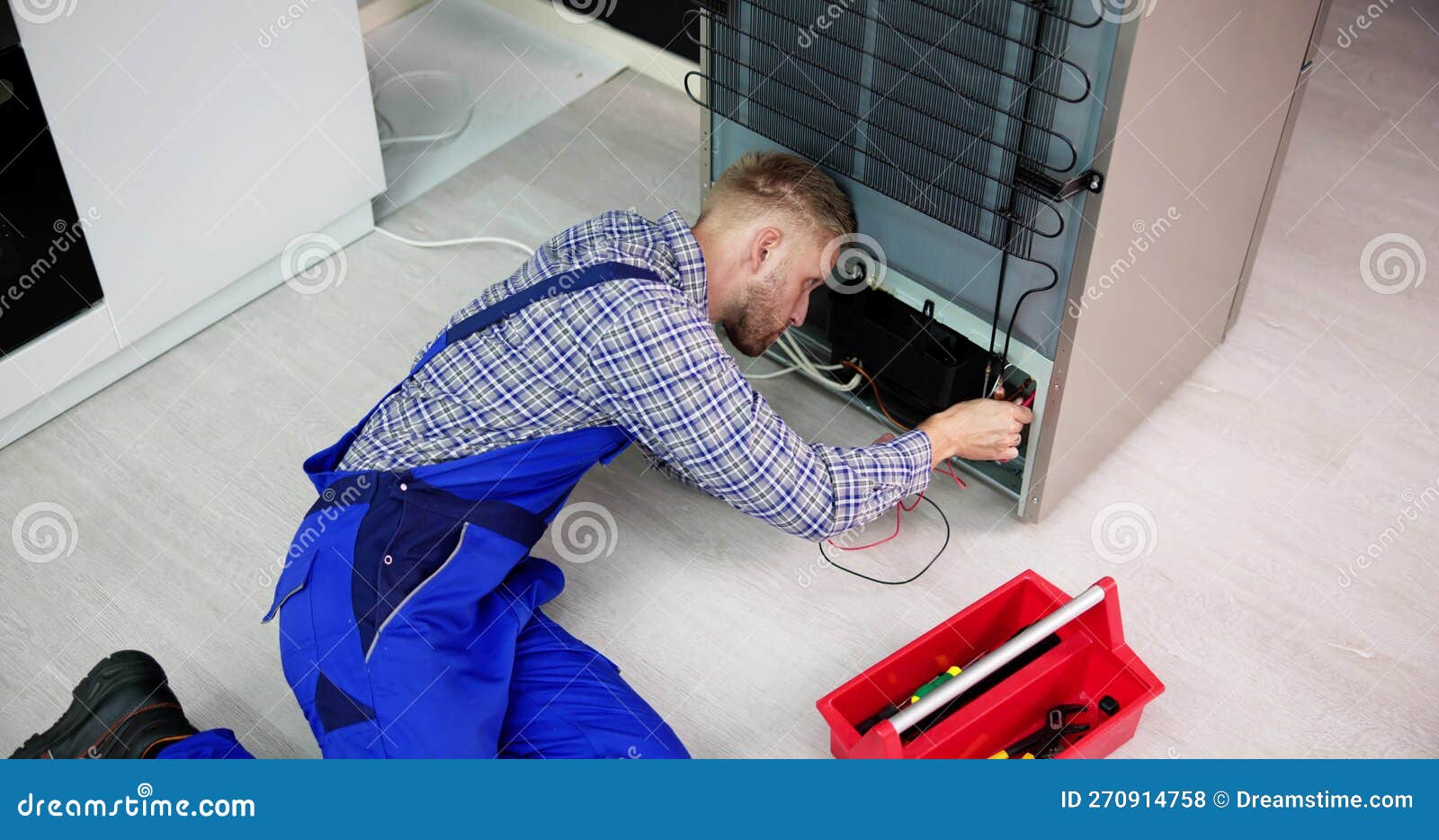 Testing Electric Appliance Using Multimeter To Repair Fridge Stock ...