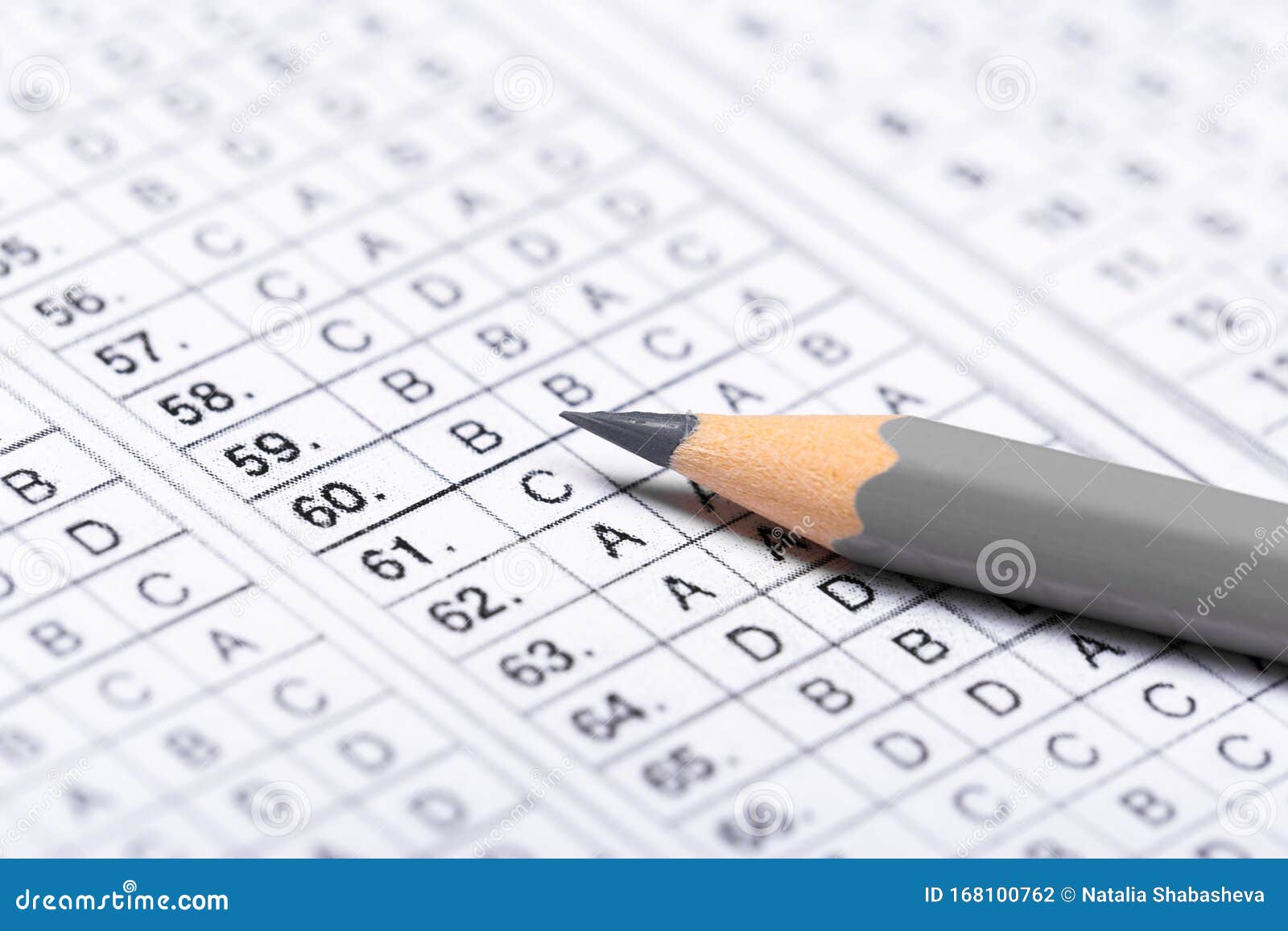 Pencil for the Exam. Printed School Test Stock Photo - Image of ...
