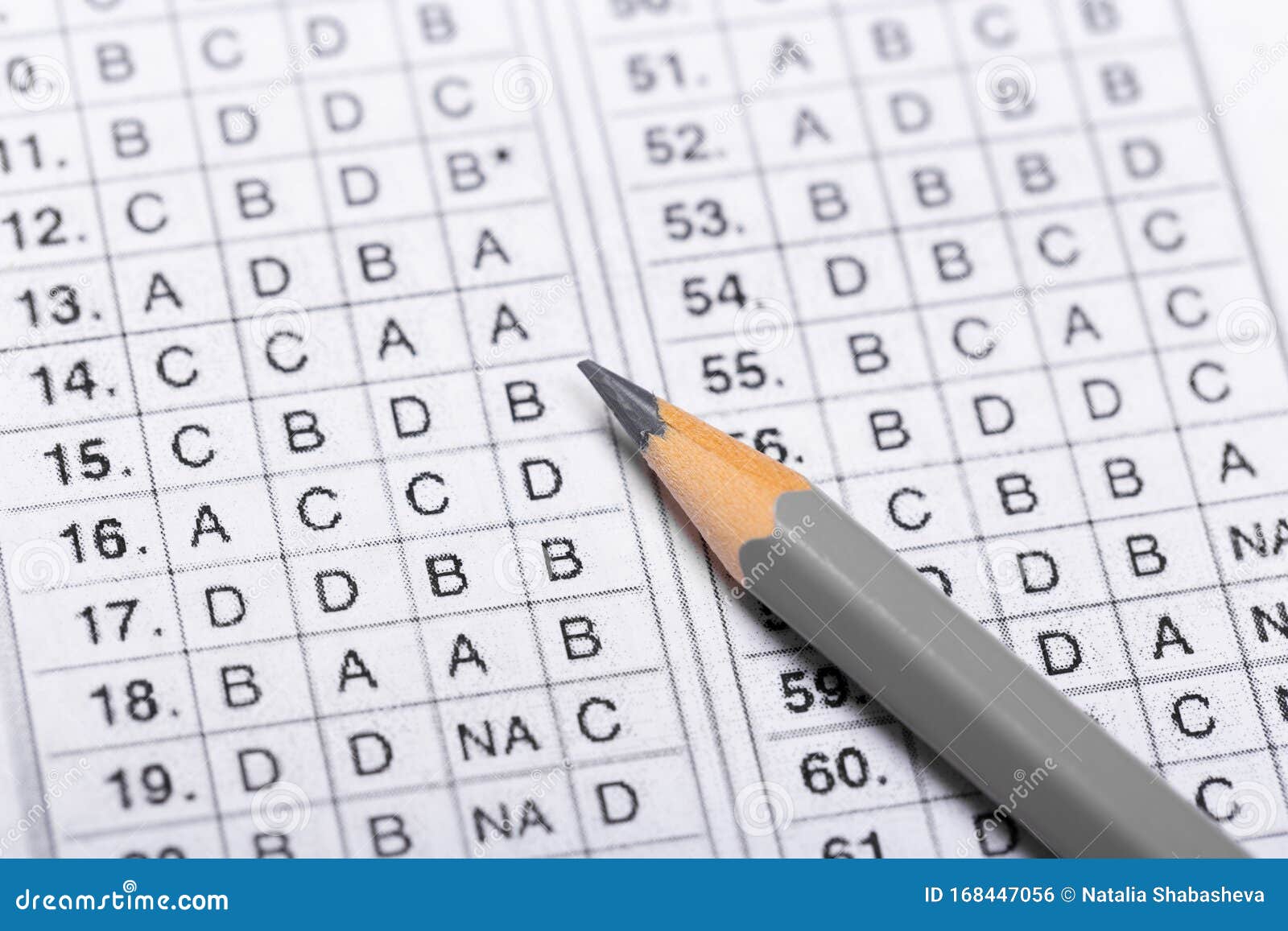 Pencil for the Exam. Printed School Test Stock Photo - Image of ...