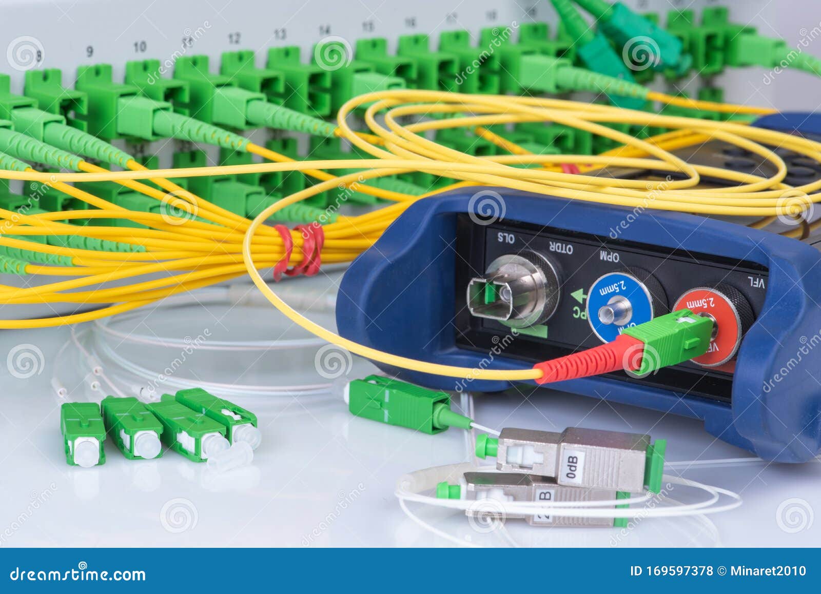 Testing Fiber Network, Optic Power Meter and Optical Equipment Stock ...