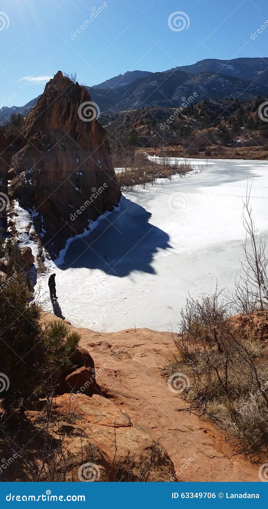 Testing the ice stock photo. Image of stepping, testing - 63349706