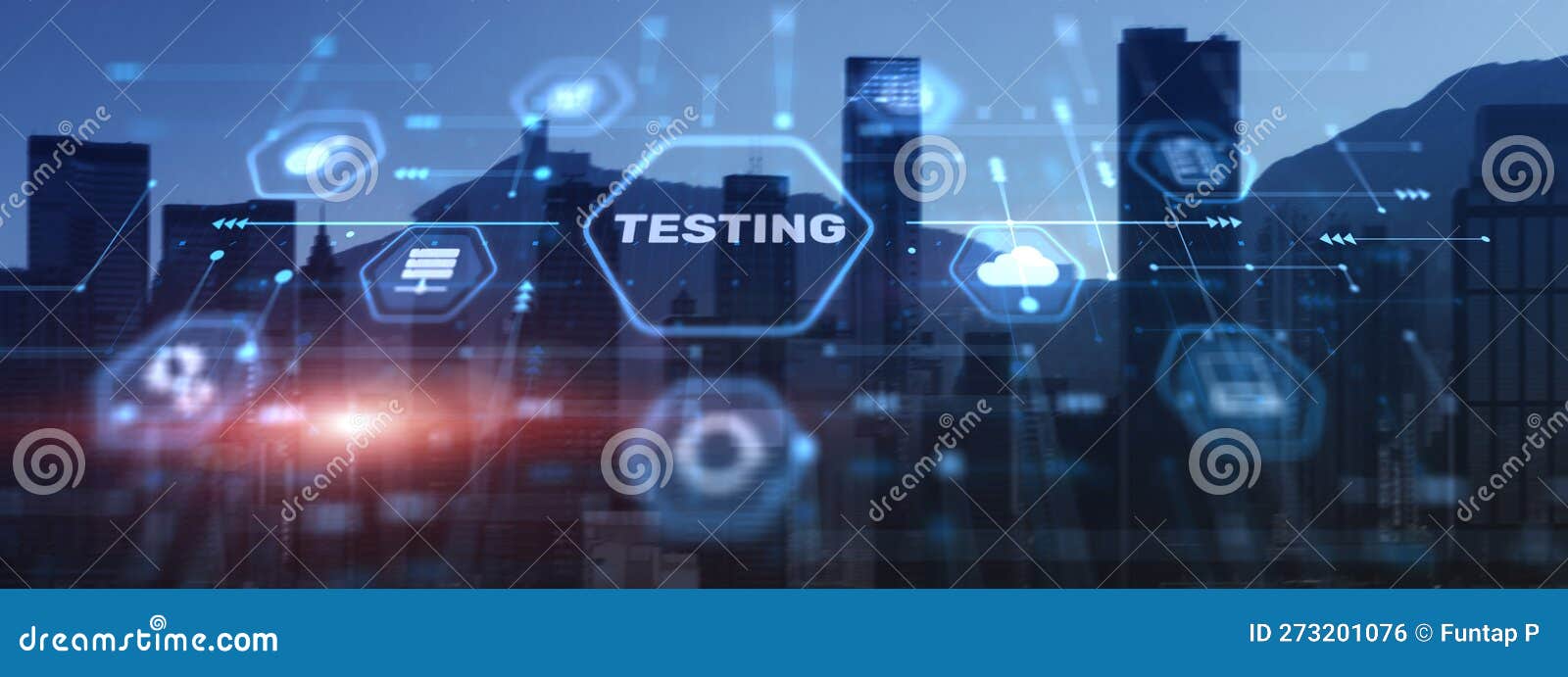 TESTING Inscription, Technology Icons, Web Technology Concept Stock ...