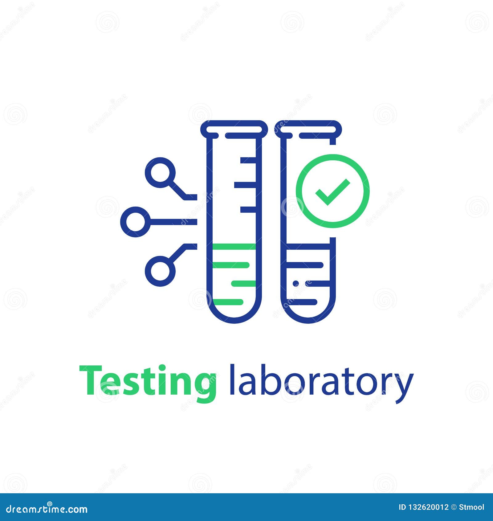 Glass Tube Sample and Check Mark, Testing Laboratory Concept Stock ...