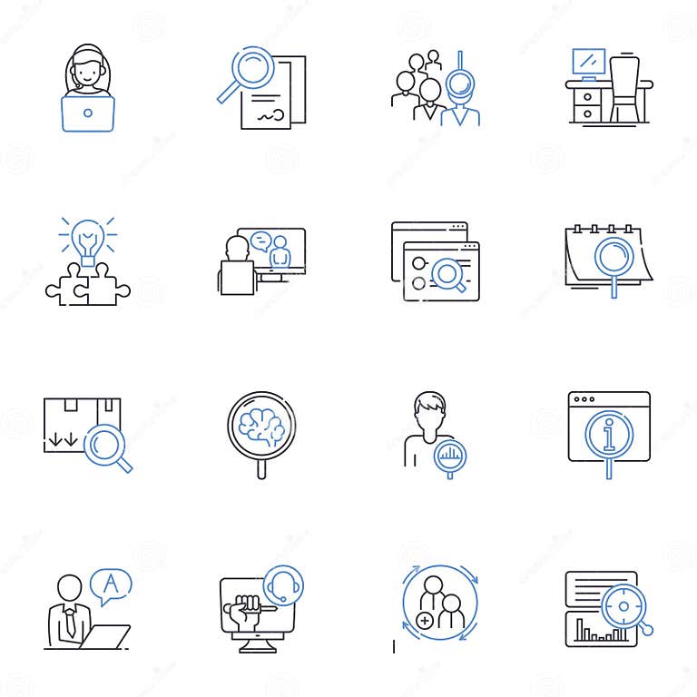 Testing Line Icons Collection. Quality, Verification, Validation ...